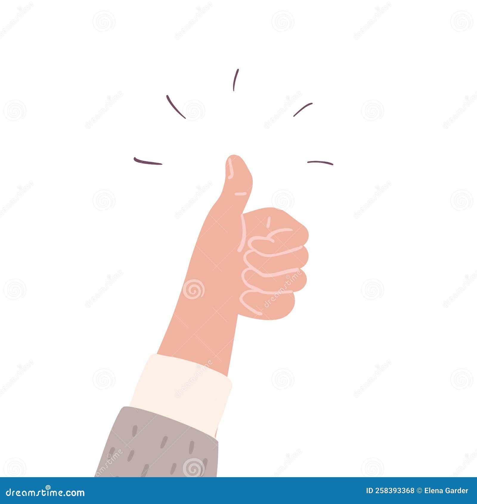 Hand with Thumbs Up. Good Feedback Stock Vector - Illustration of like ...