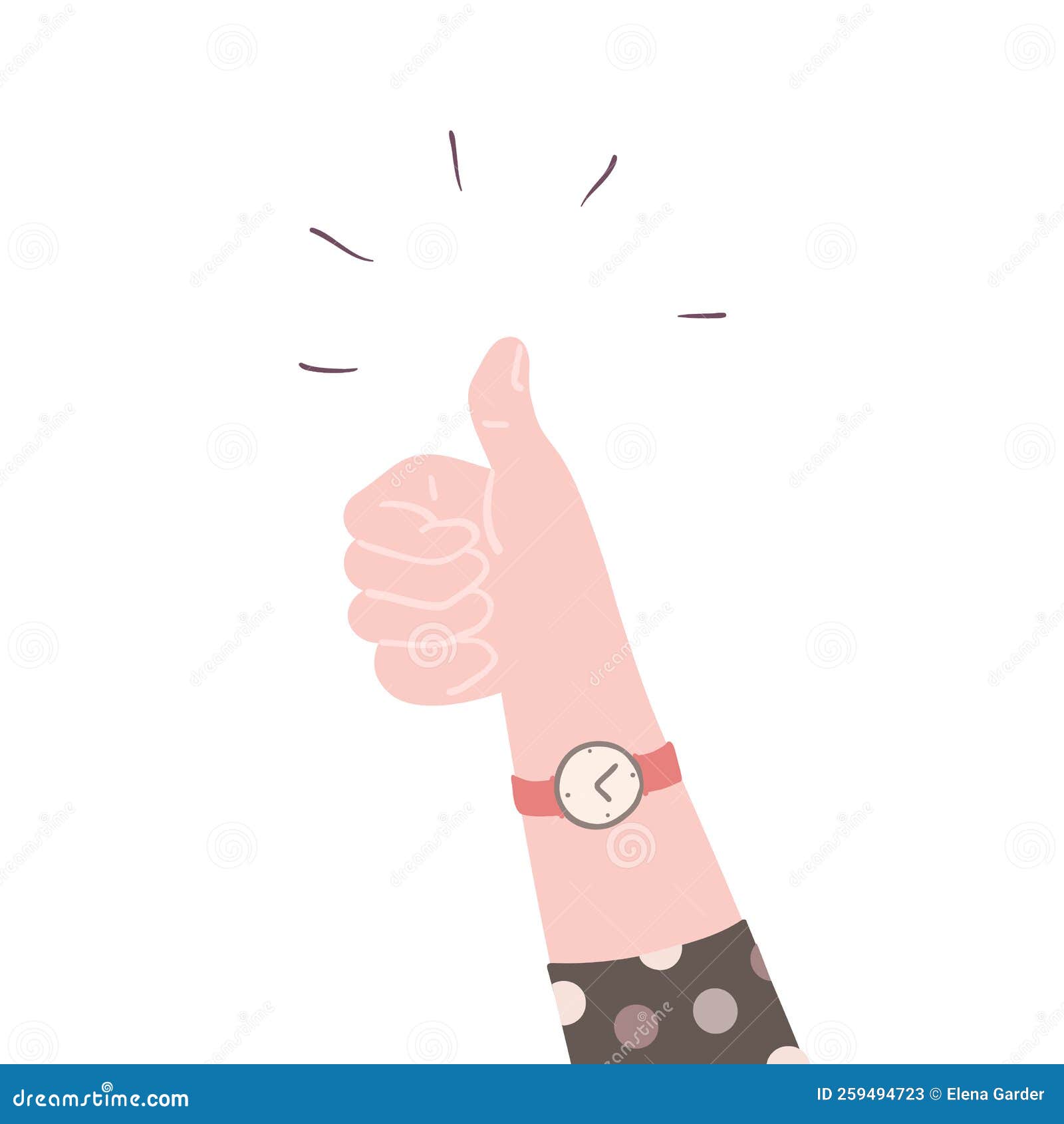 Hand with Thumbs Up. Good Feedback Stock Vector - Illustration of okey ...