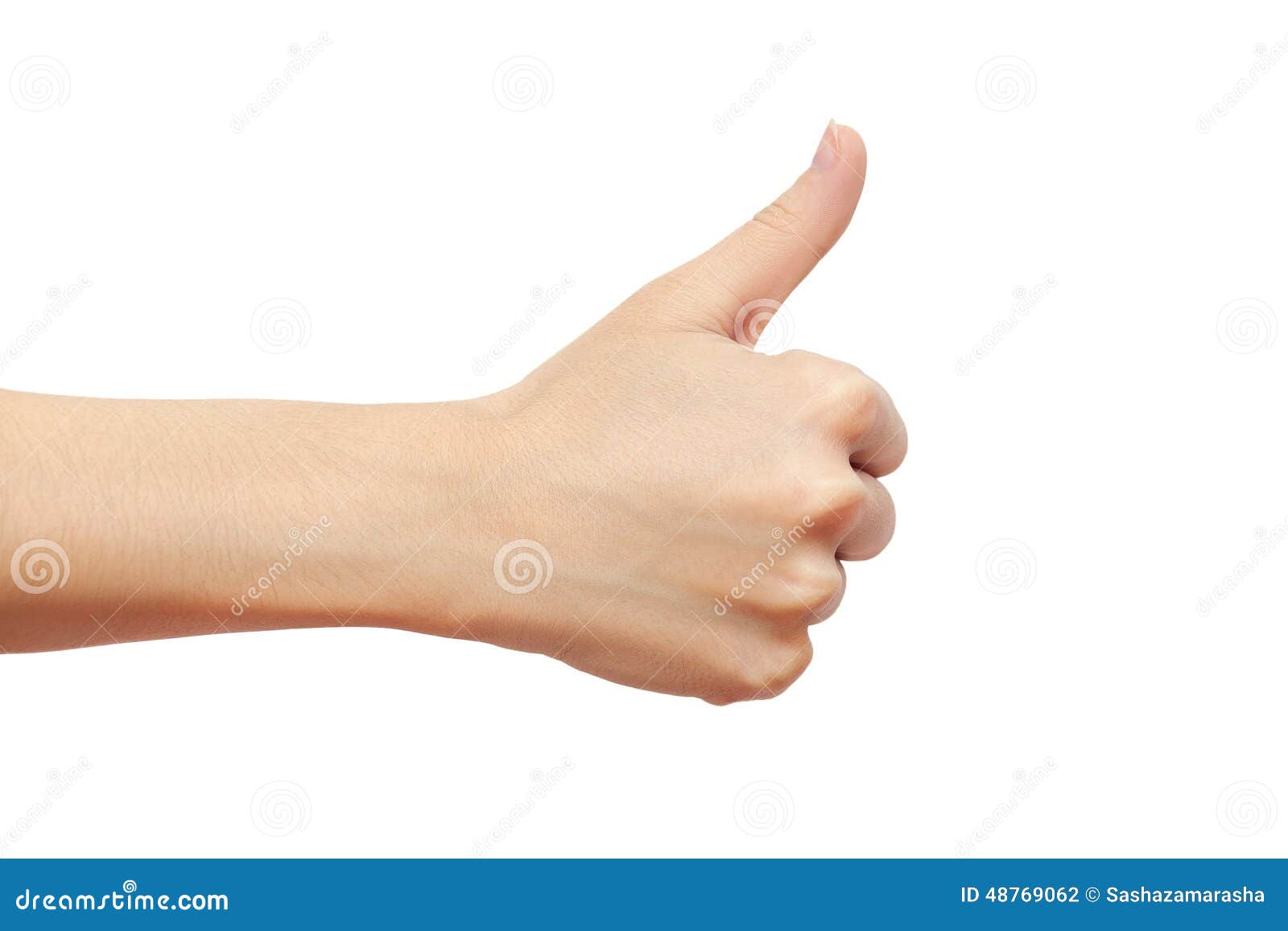Hand Thump Up Sign On White Background Stock Photography ...