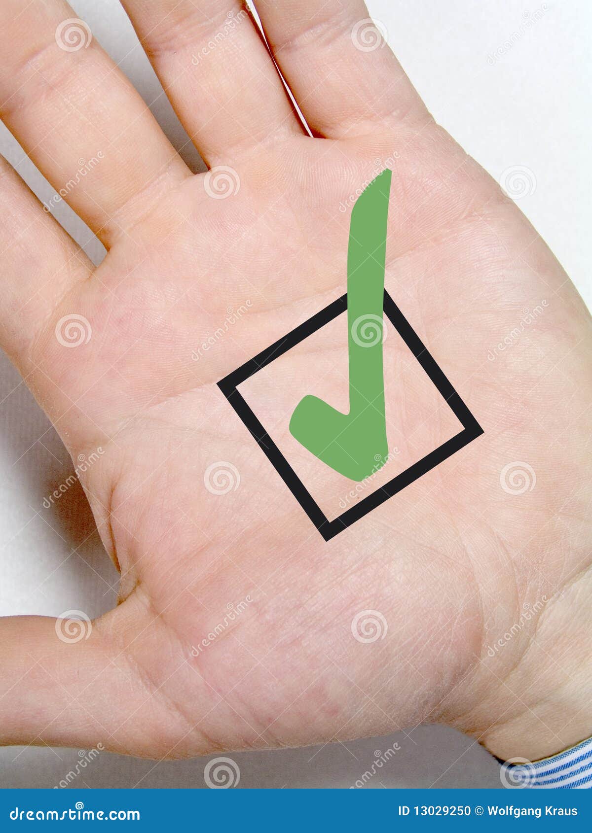 Hand with tick sign stock photo. Image of gesture, finger - 13029250