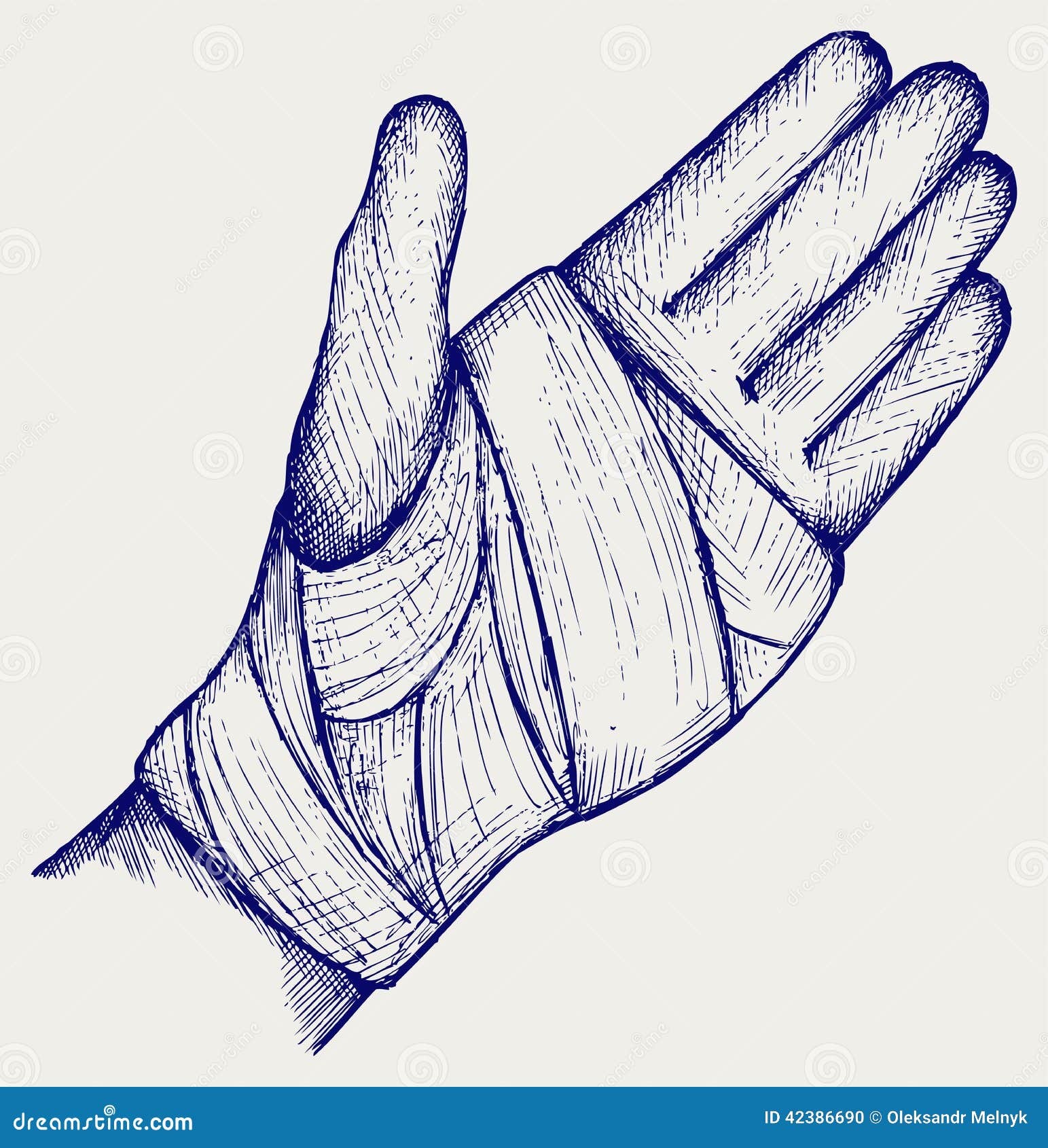 Hand tied elastic bandage stock vector. Illustration of outline - 42386690