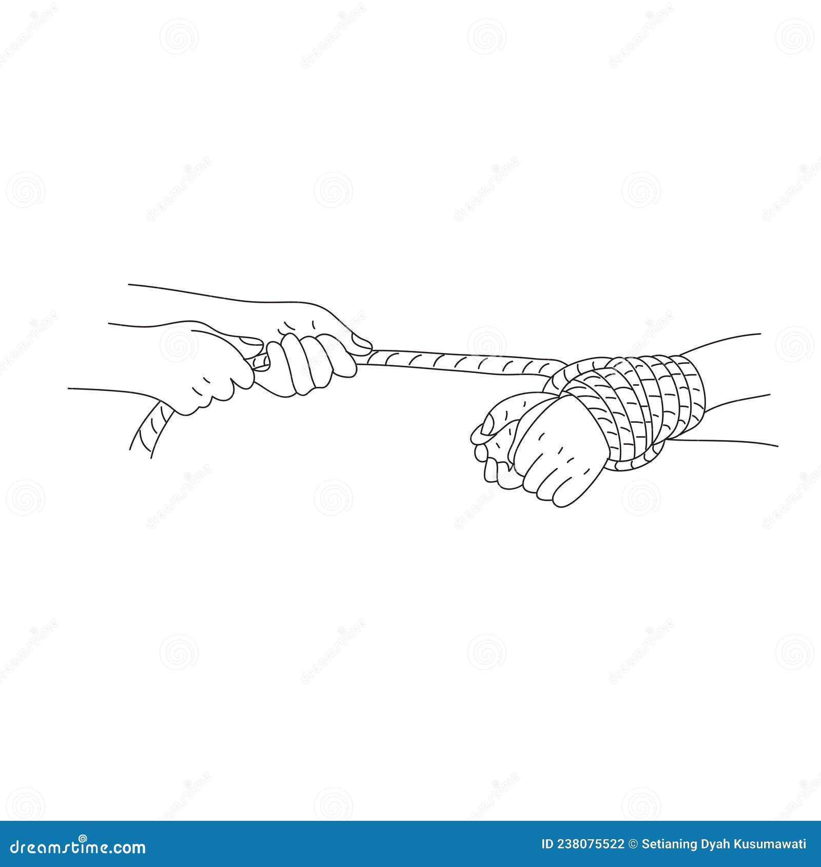 A Hand is Tied and Pulled by the Other Hand. Kidnapping and Human ...