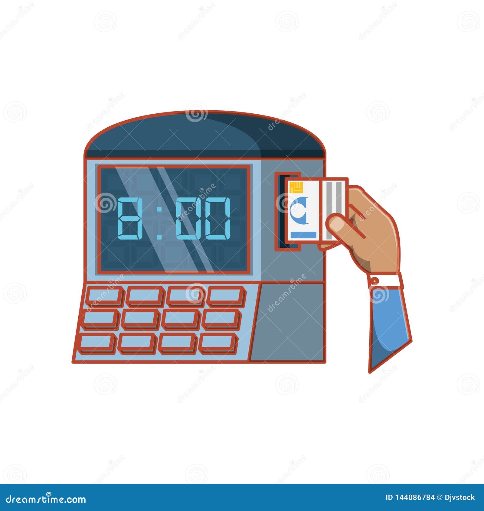 Hand with Time Control Machine Digital Stock Illustration ...