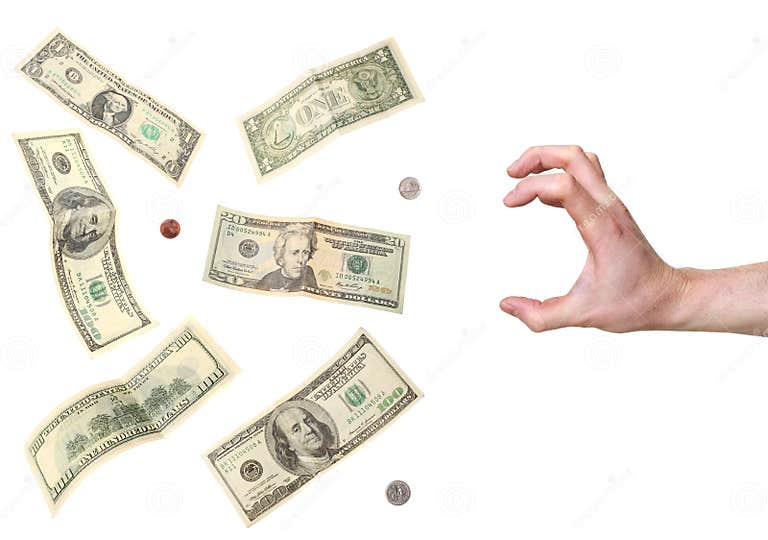 Hand about to grab dollars stock image. Image of hold - 8641887