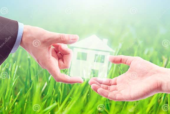 From Hand To Hand the House. Stock Photo - Image of apartment, house ...