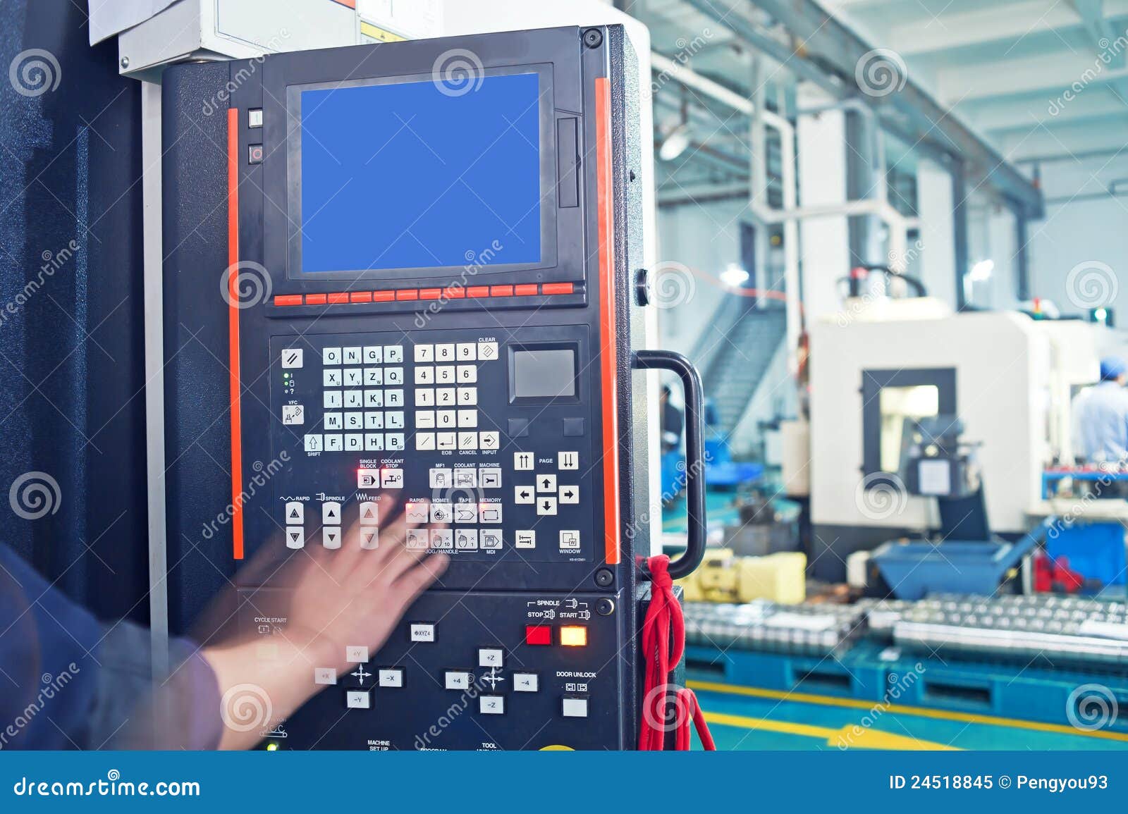 Hand To Operate the Digital Machine Stock Image - Image of asia, china ...