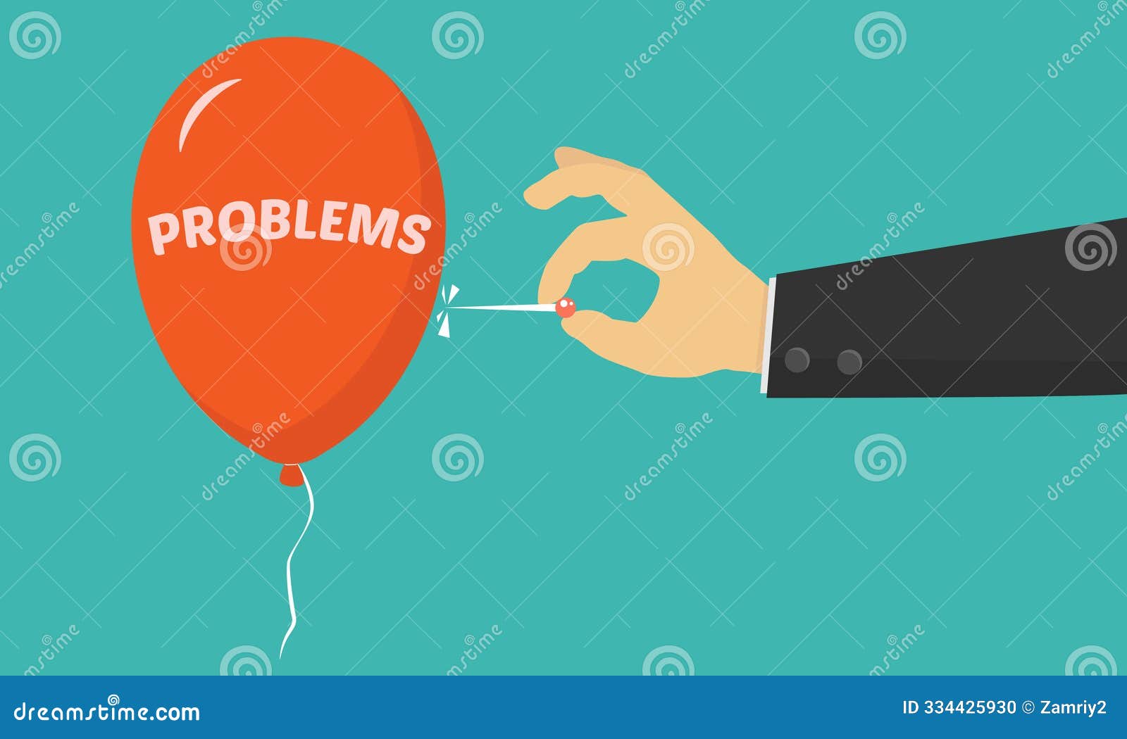 Pricking Red Balloon With Needle. Cartoon Vector | CartoonDealer.com ...