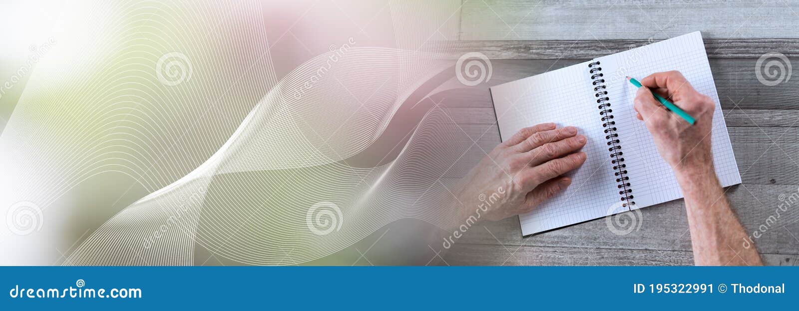 Taking Notes; Panoramic Banner Stock Image - Image of hand, note: 195322991