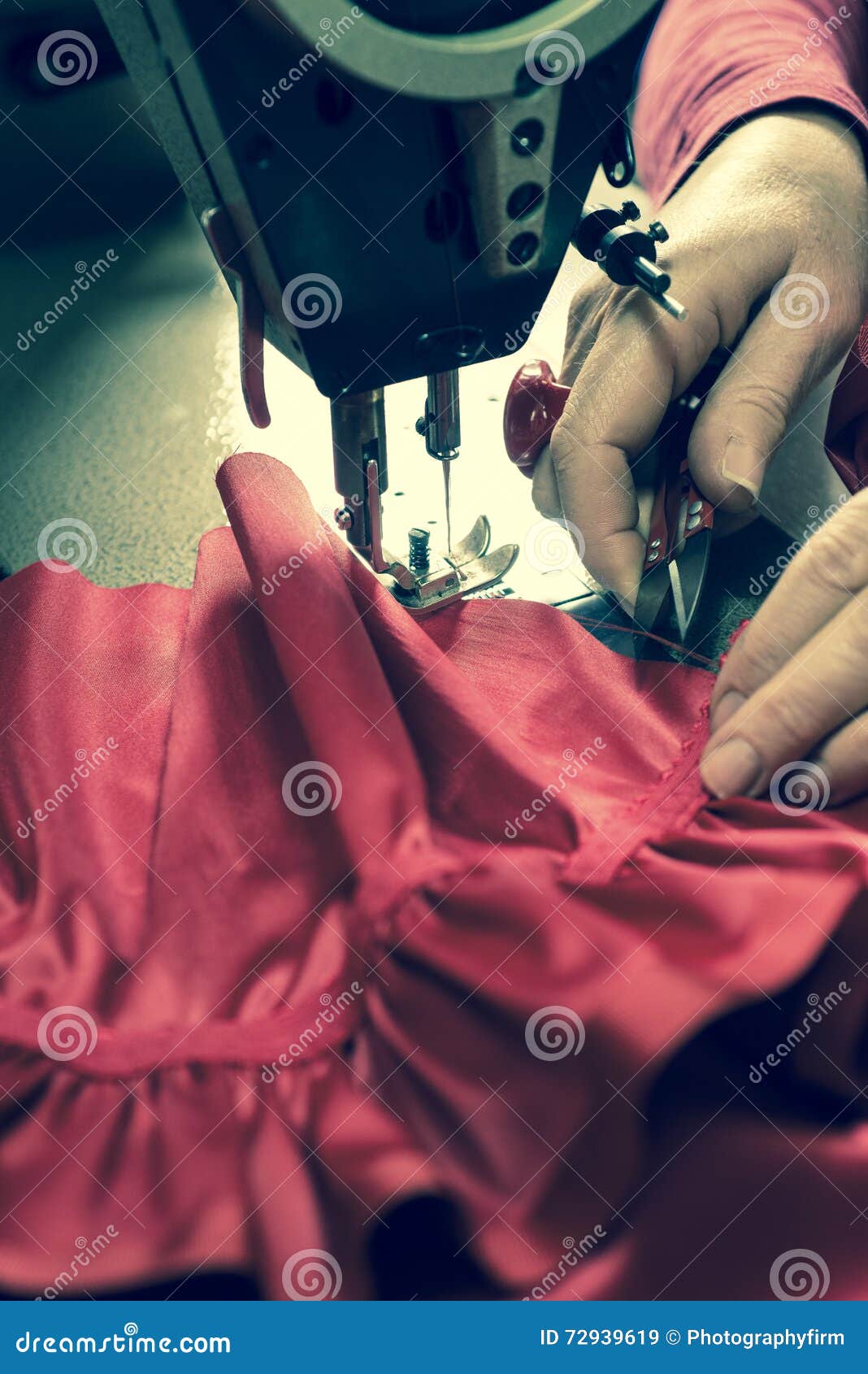 Hand about To Trim Excess Thread from a Sewn Cloth Stock Image - Image ...