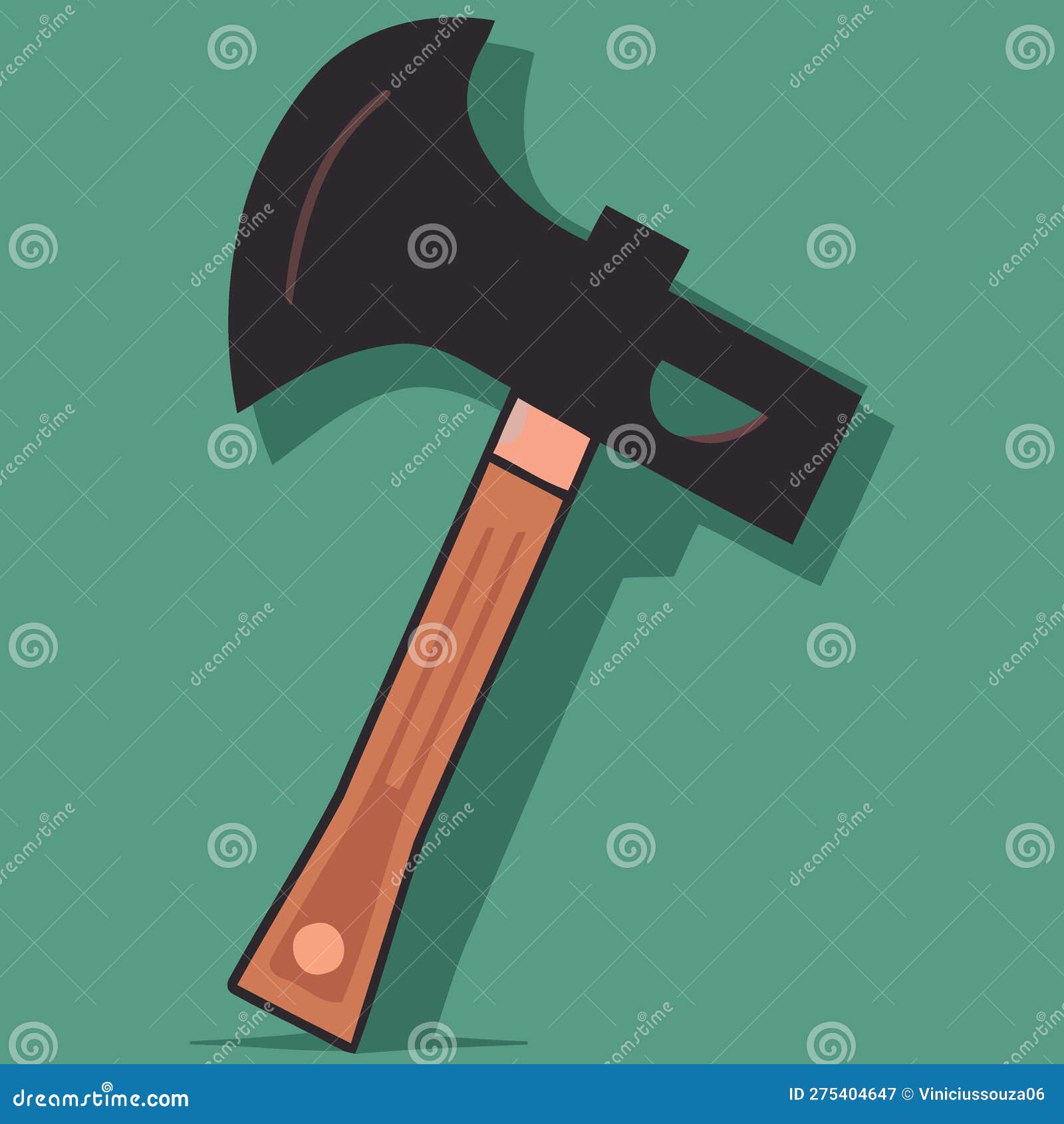 Hand Tool Ax with Wooden Handle Stock Vector - Illustration of wooden ...