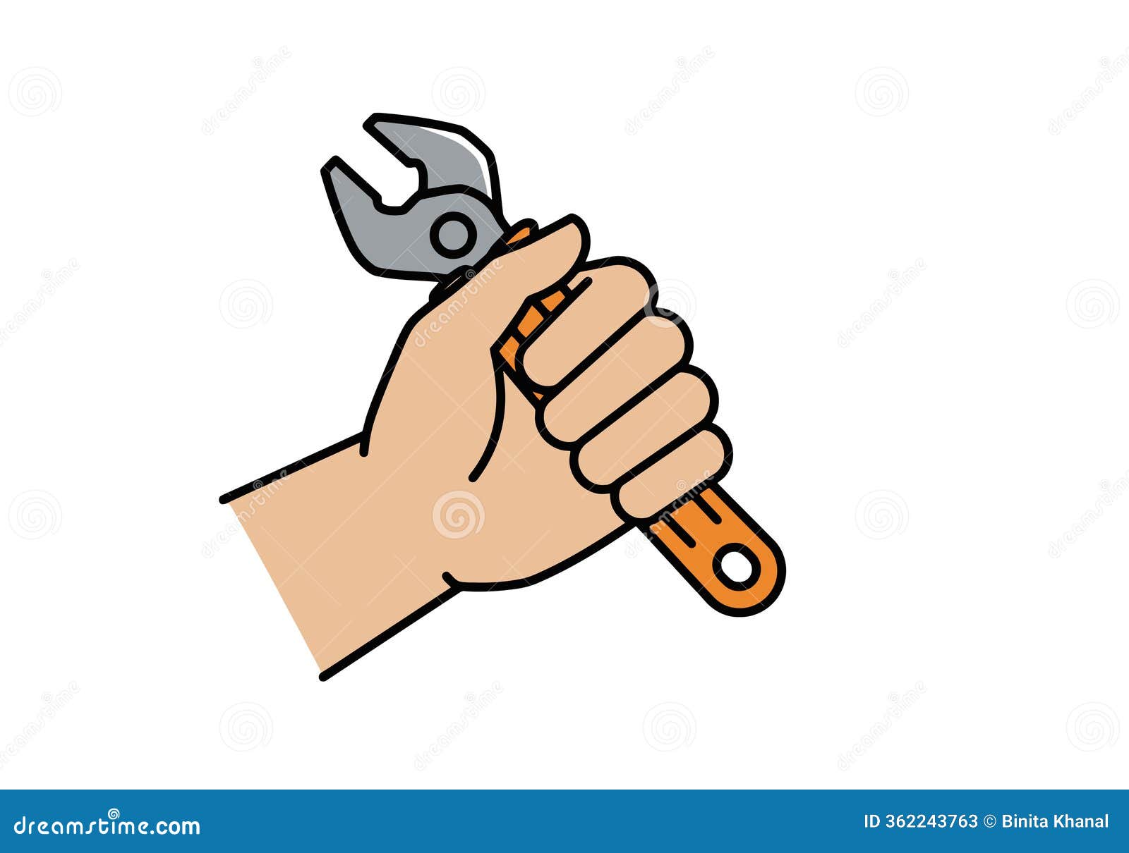 Hand tool clip art. stock illustration. Illustration of spanner - 362243763