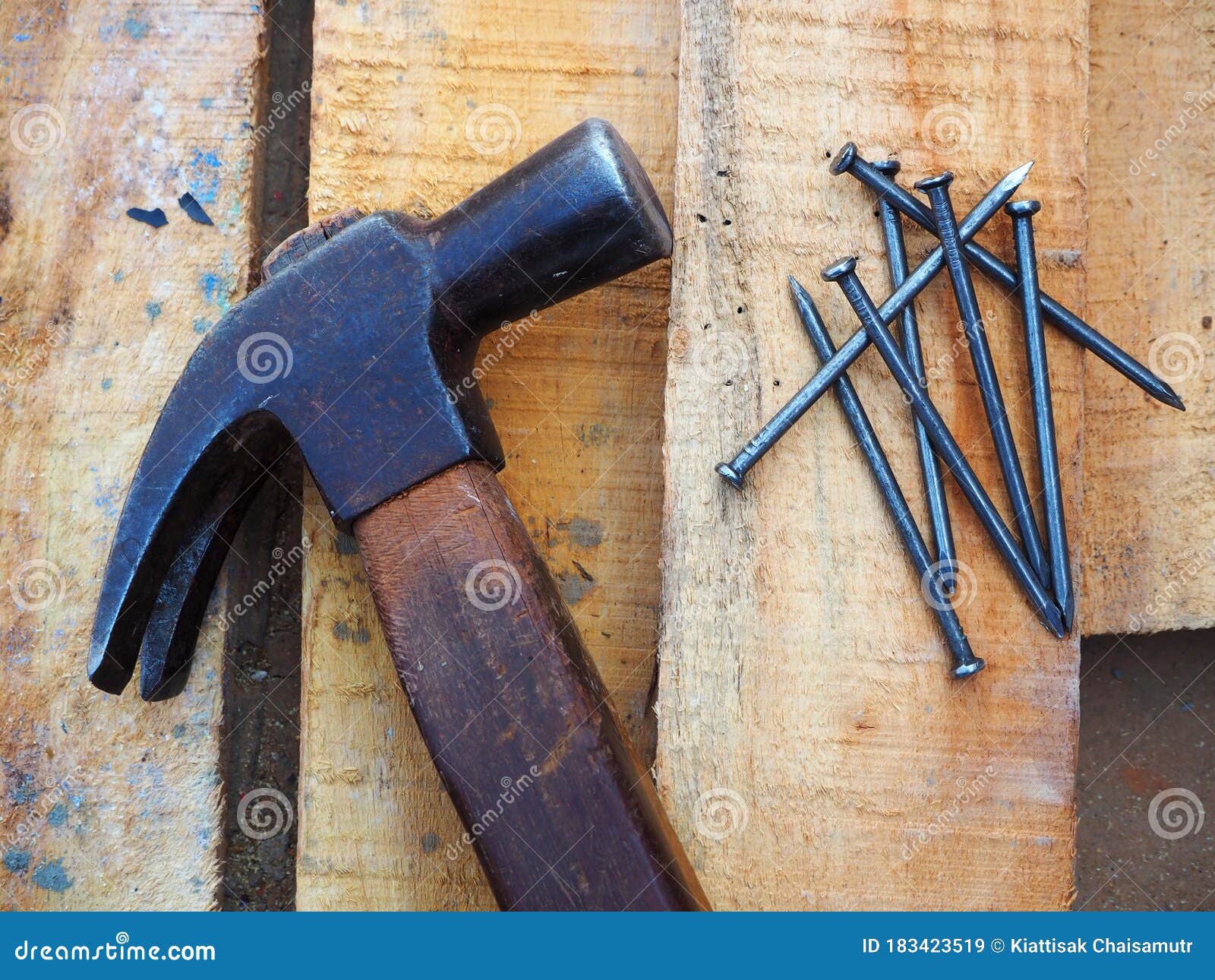 Hand Tool and Equipment for Worker Stock Image - Image of mason, hammer ...