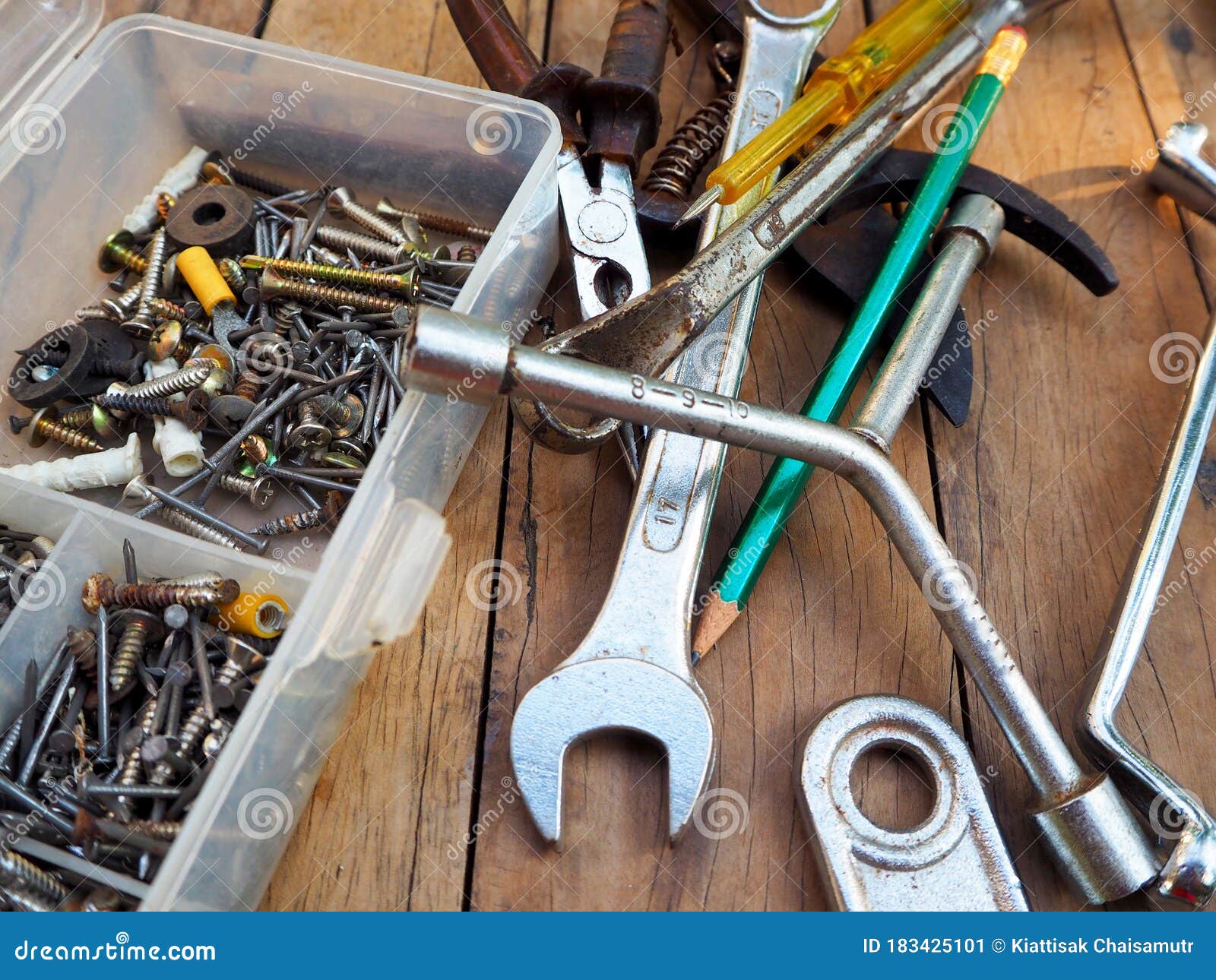 Hand Tool and Equipment for Worker Stock Image - Image of protective ...