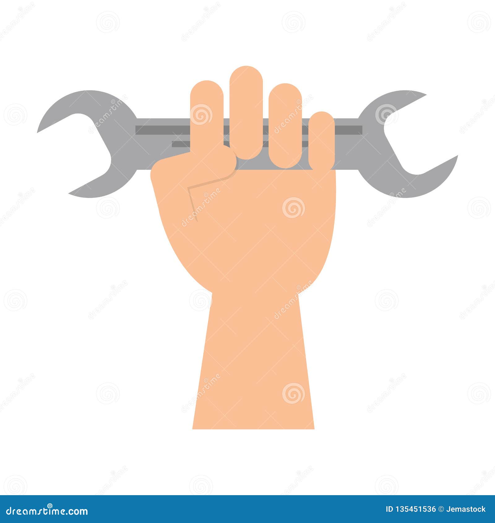 Hand with tool stock vector. Illustration of element - 135451536