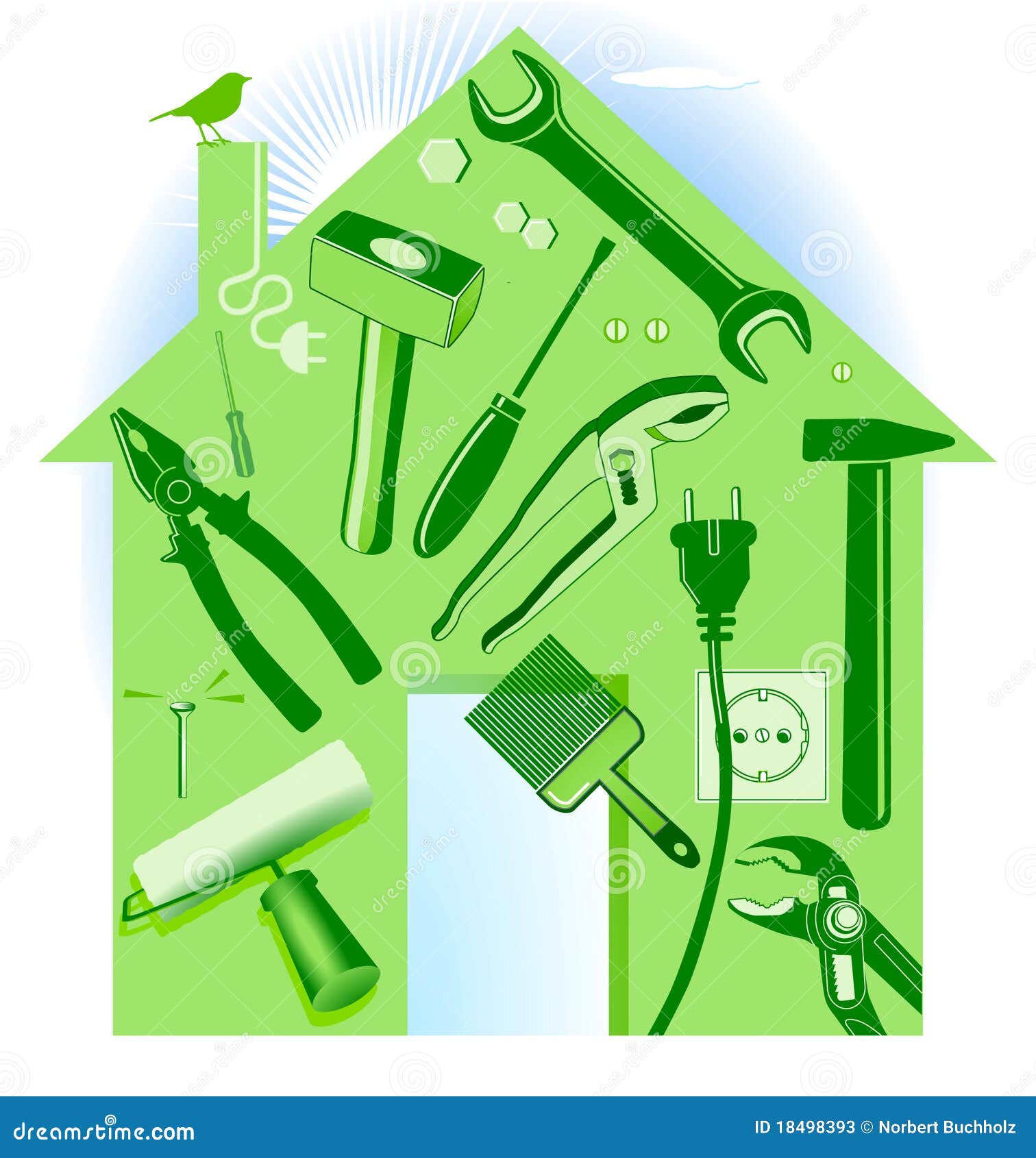 Hand tool house stock vector. Illustration of wrench - 18498393