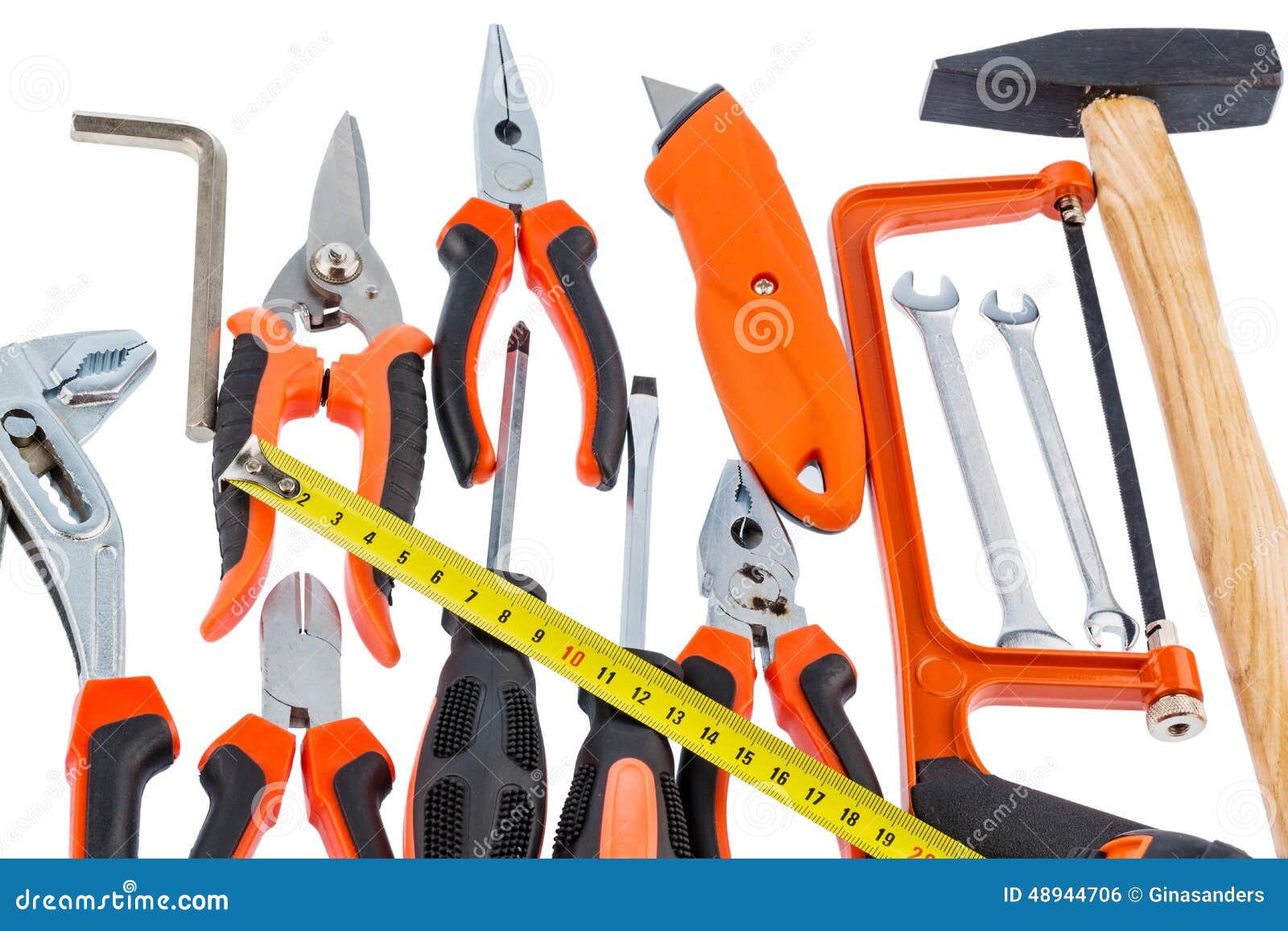 Hand tool selection stock photo. Image of aluminum, range - 48944706