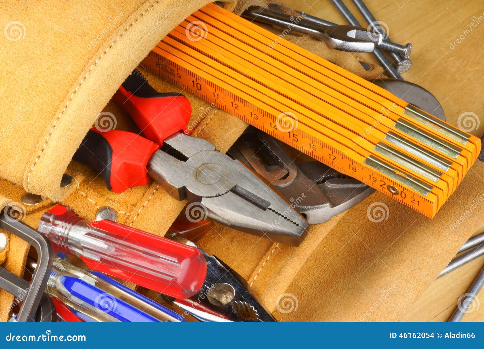 Hand tool set stock photo. Image of color, pouch, ruler - 46162054