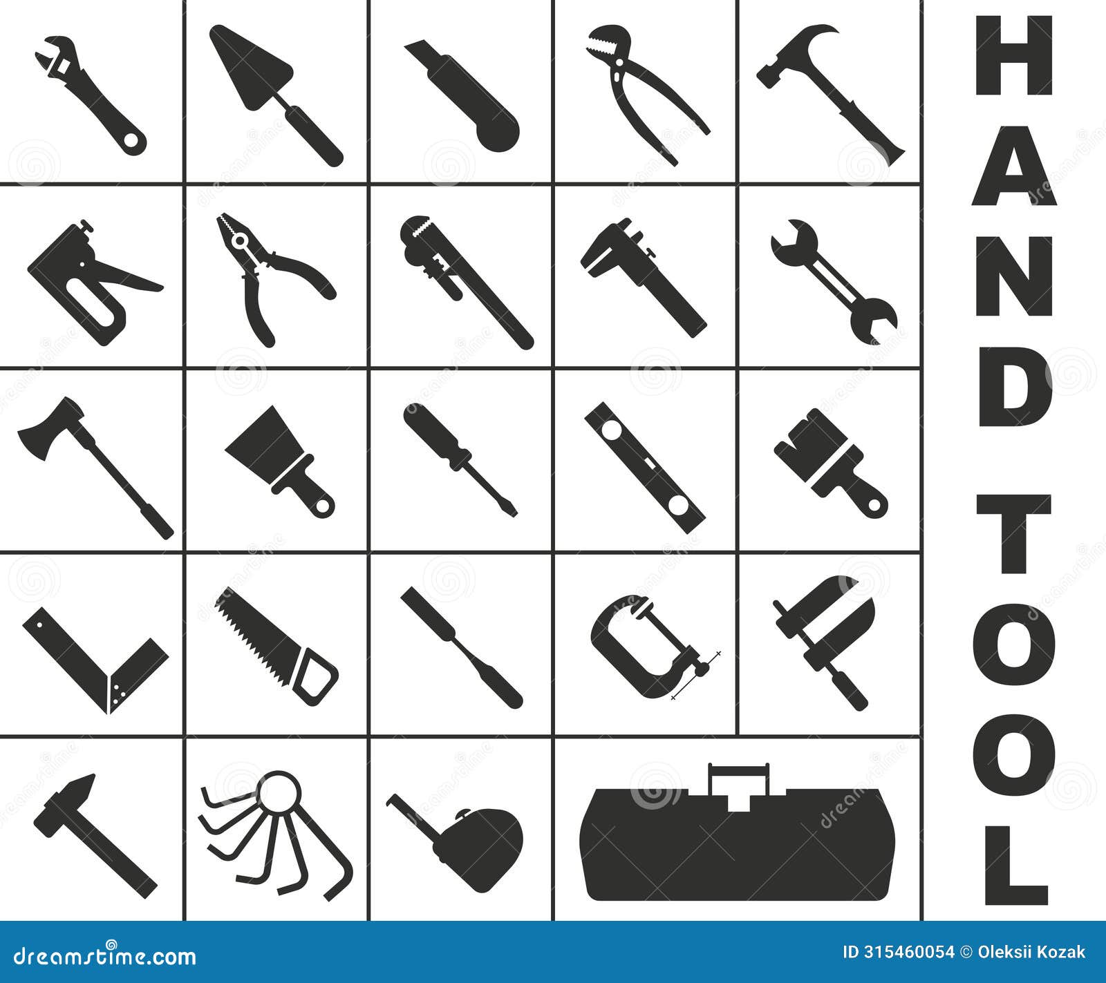 Hand Tool. Set of Hand Tools or Tools Icons Stock Vector - Illustration ...