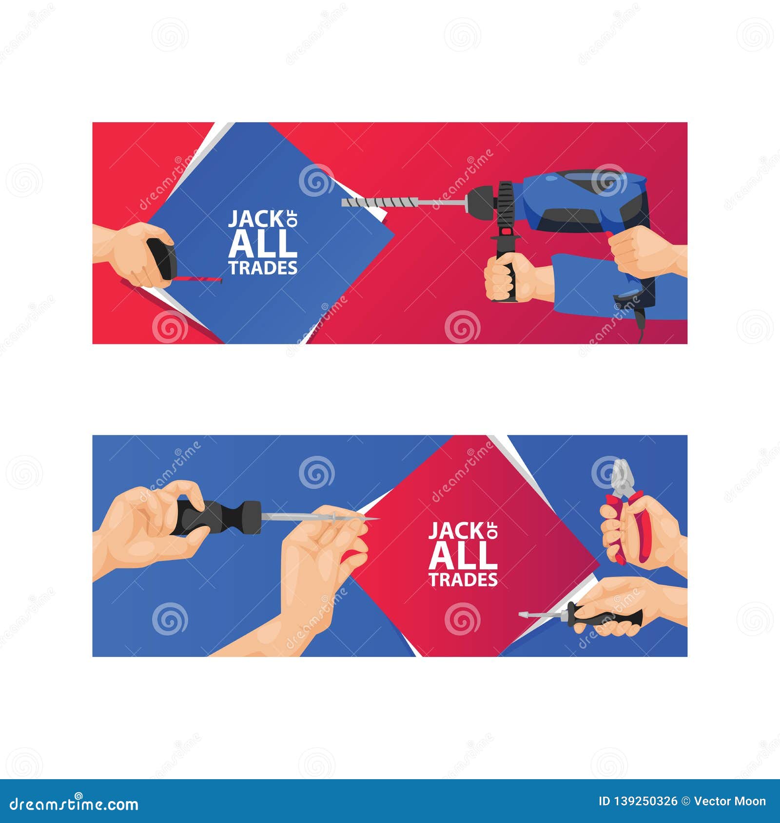 Hand Tool Vector Construction Handtools Hammer Pliers And Screwdriver ...