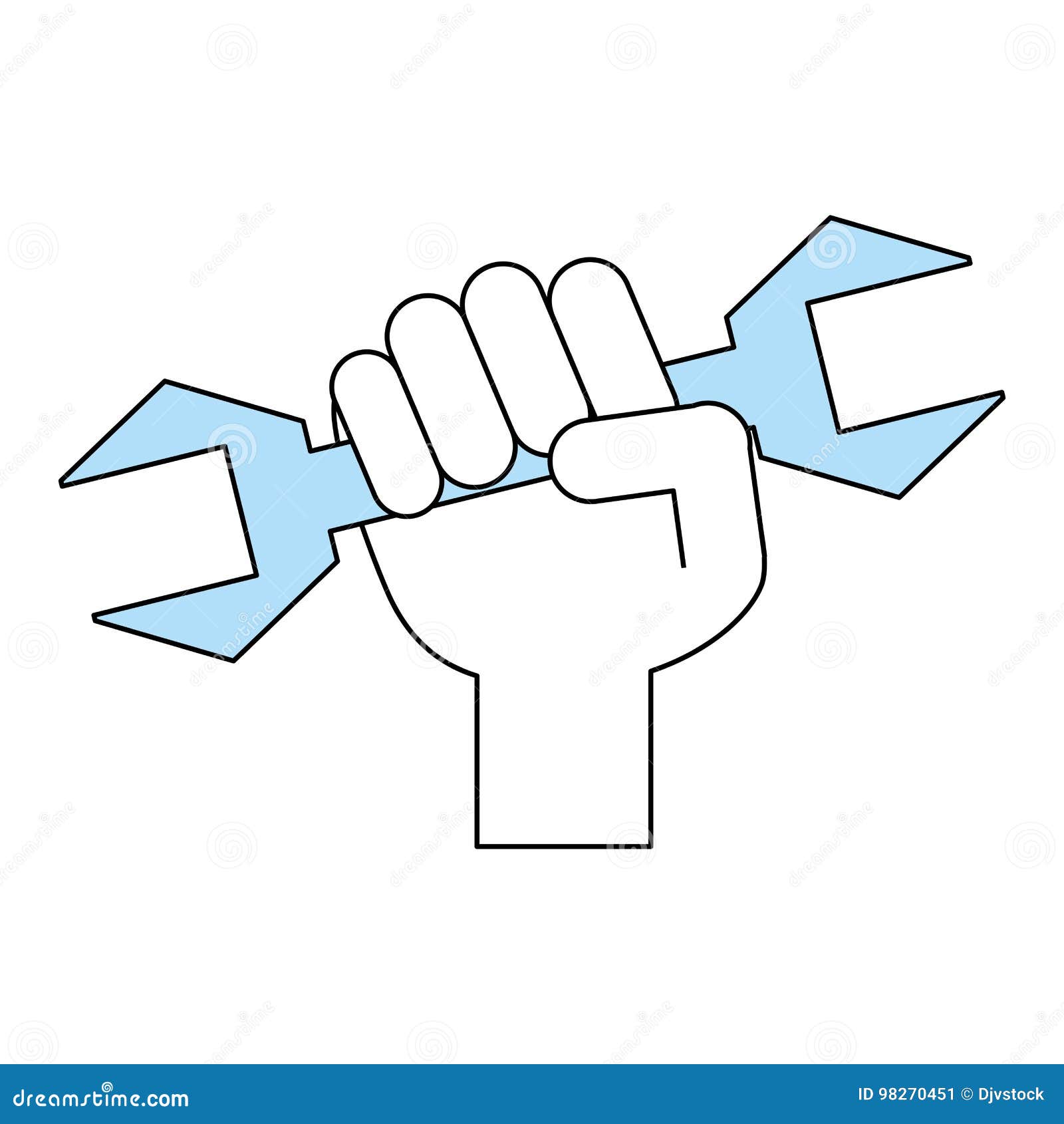 Hand with Tool Vector Illustration Stock Vector - Illustration of sign ...