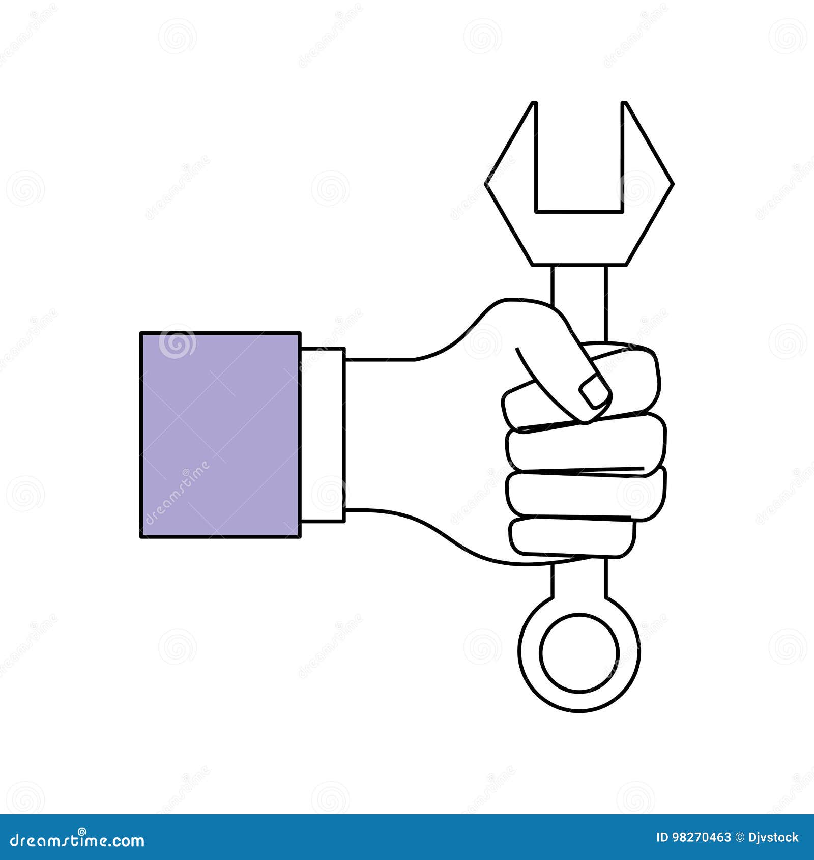 Hand with Tool Vector Illustration Stock Vector - Illustration of ...