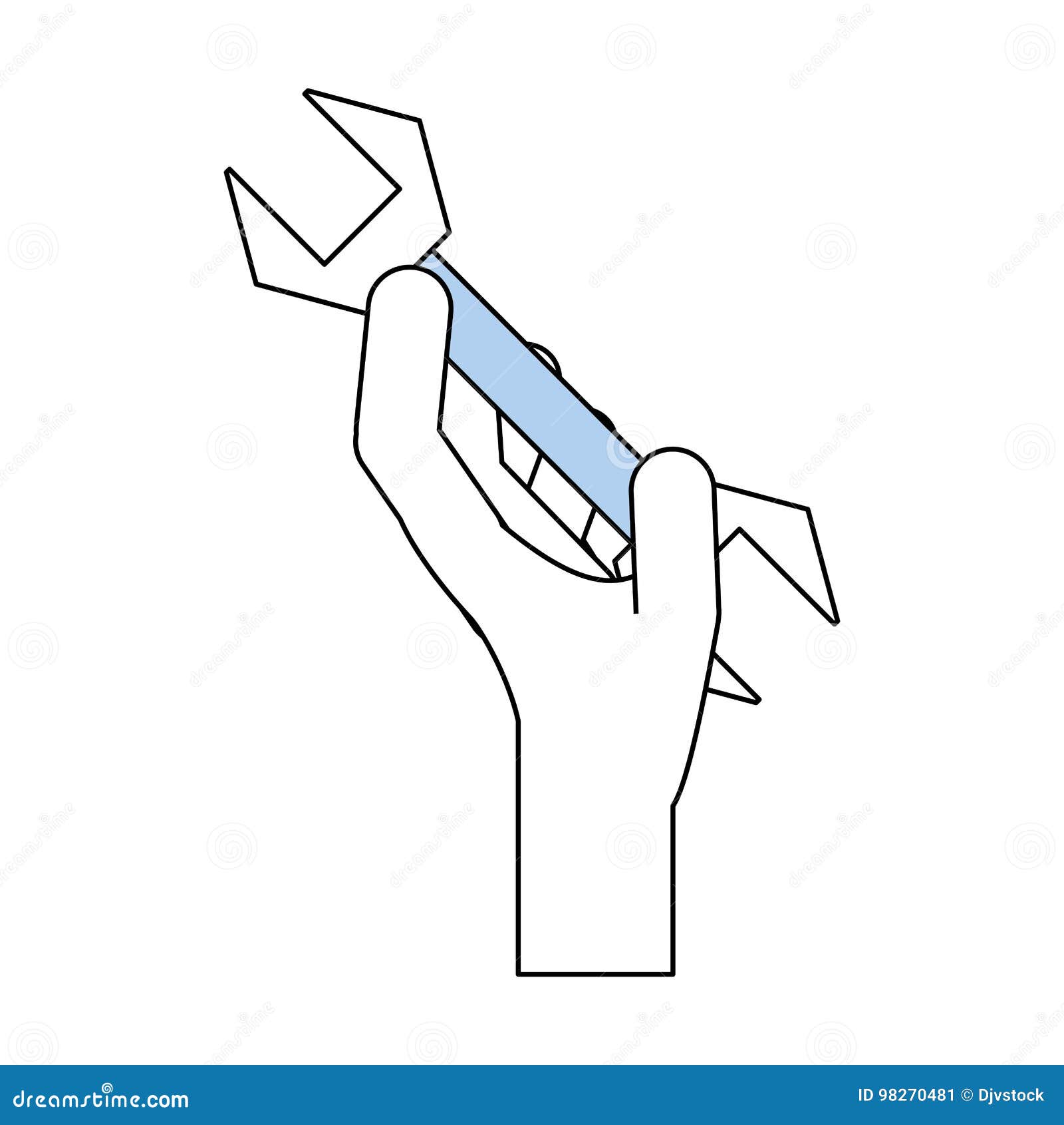 Hand with Tool Vector Illustration Stock Vector - Illustration of ...