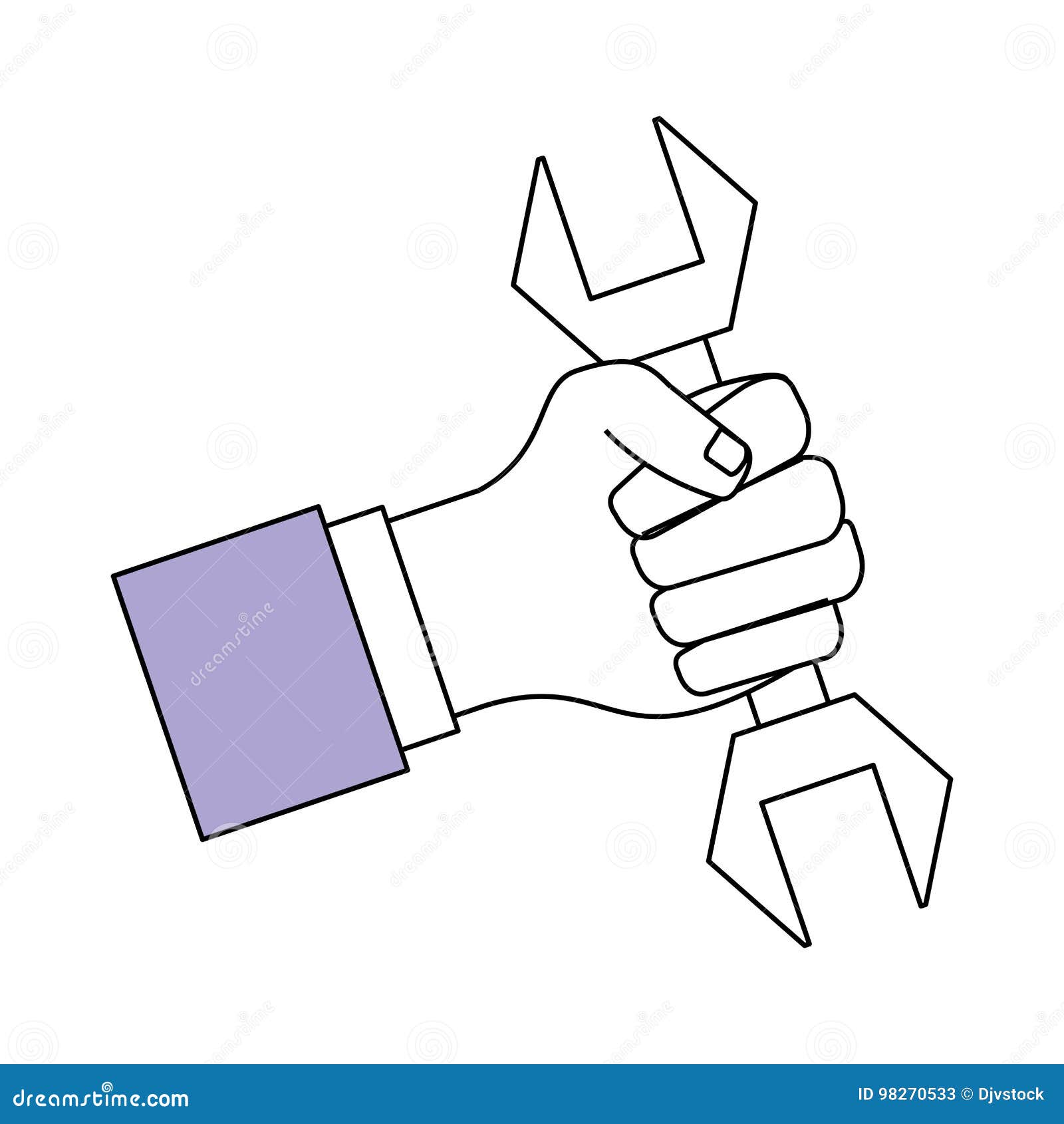 Hand with Tool Vector Illustration Stock Vector - Illustration of build ...