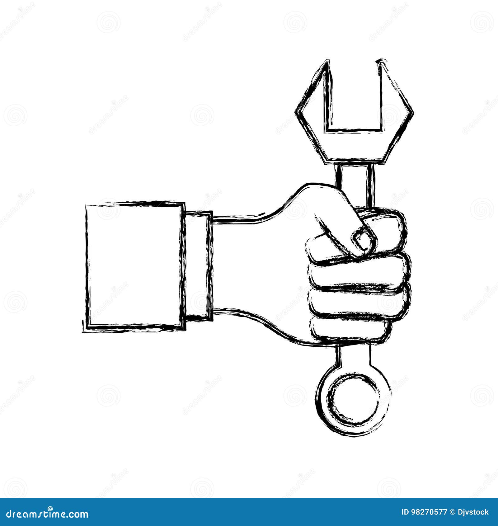 Hand with Tool Vector Illustration Stock Vector - Illustration of group ...