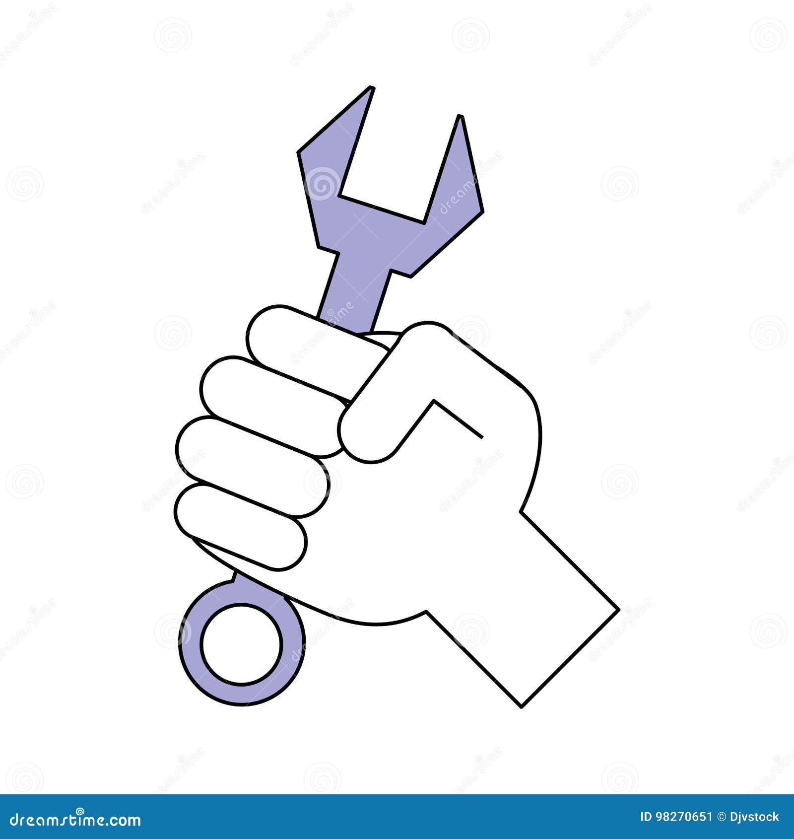 Hand with Tool Vector Illustration Stock Vector - Illustration of ...