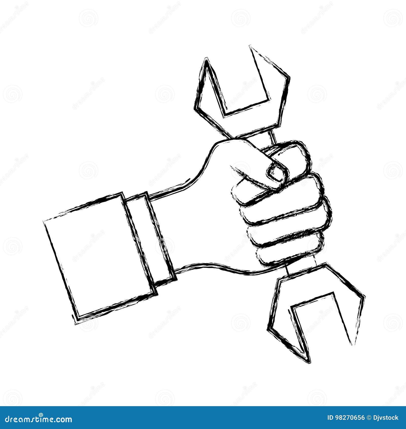 Hand with Tool Vector Illustration Stock Vector - Illustration of hand ...