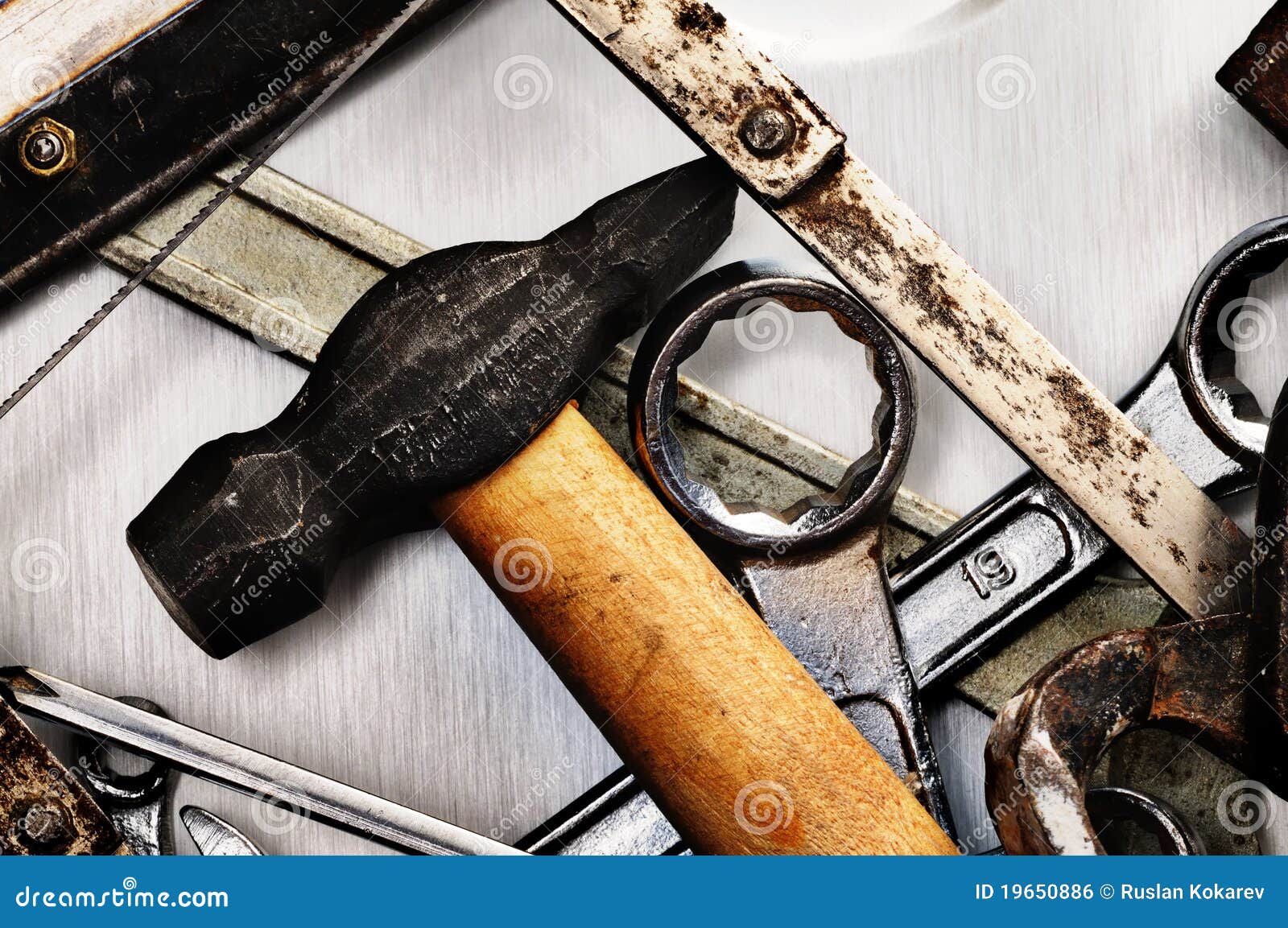 Hand tools. stock photo. Image of scratched, handy, vintage - 19650886