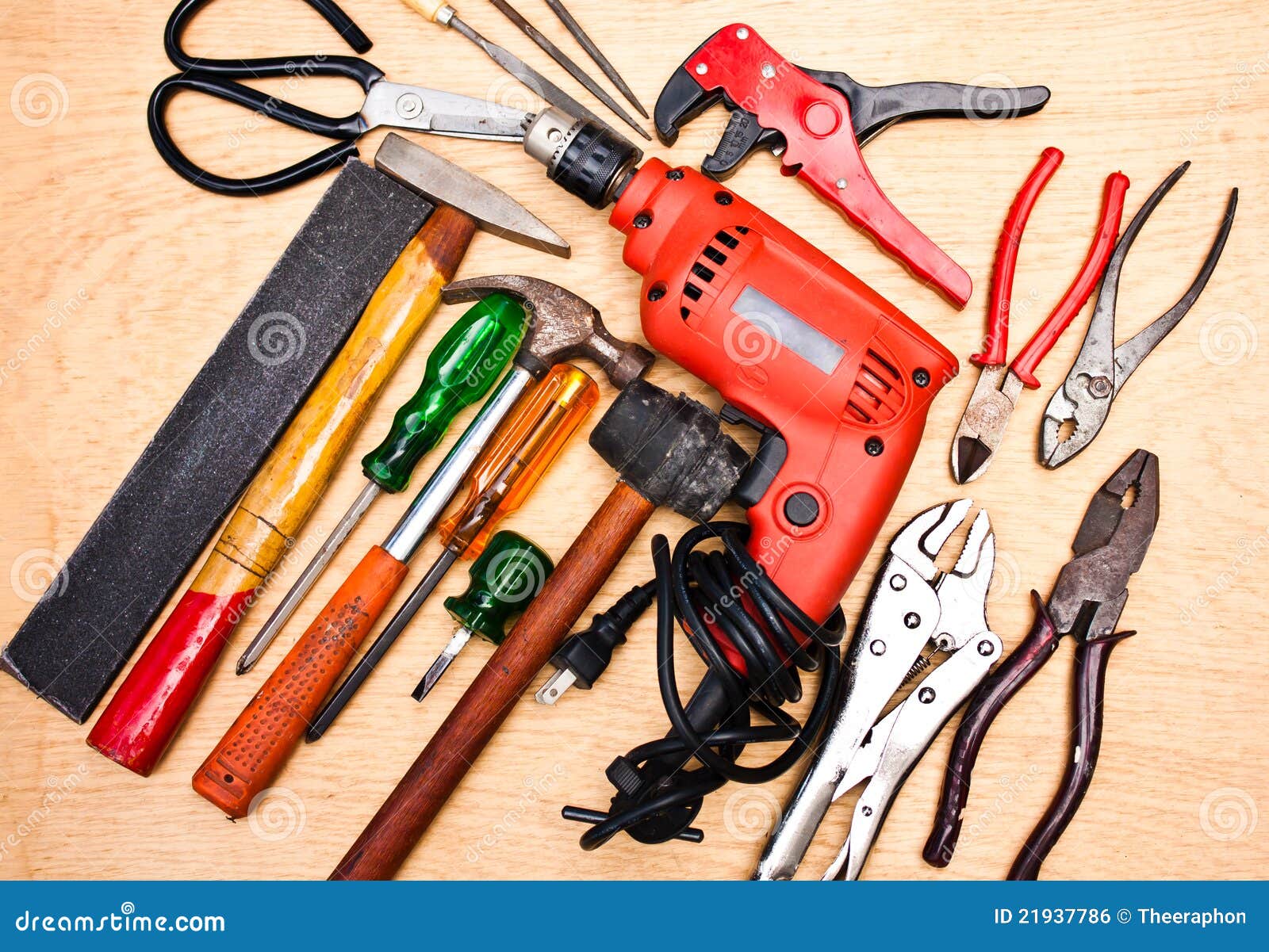 Hand tools. stock photo. Image of instrument, building - 21937786