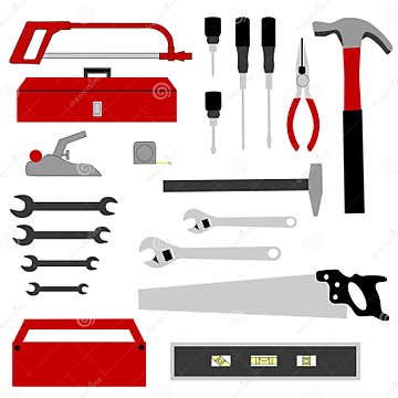 Hand Tools Collection stock vector. Illustration of colored - 6175099