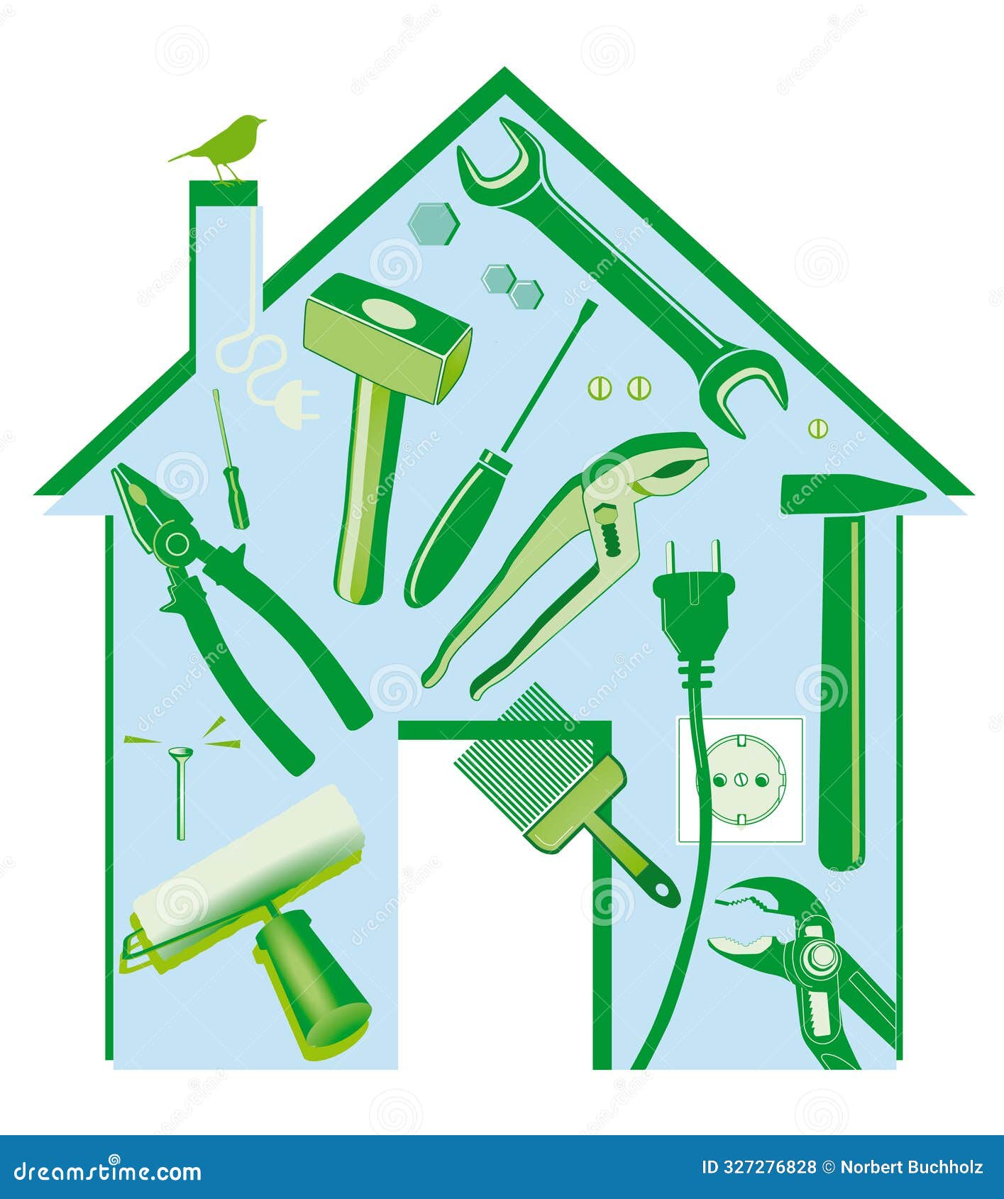 Hand Tools in the House Illustration, Isolated, Stock Illustration ...