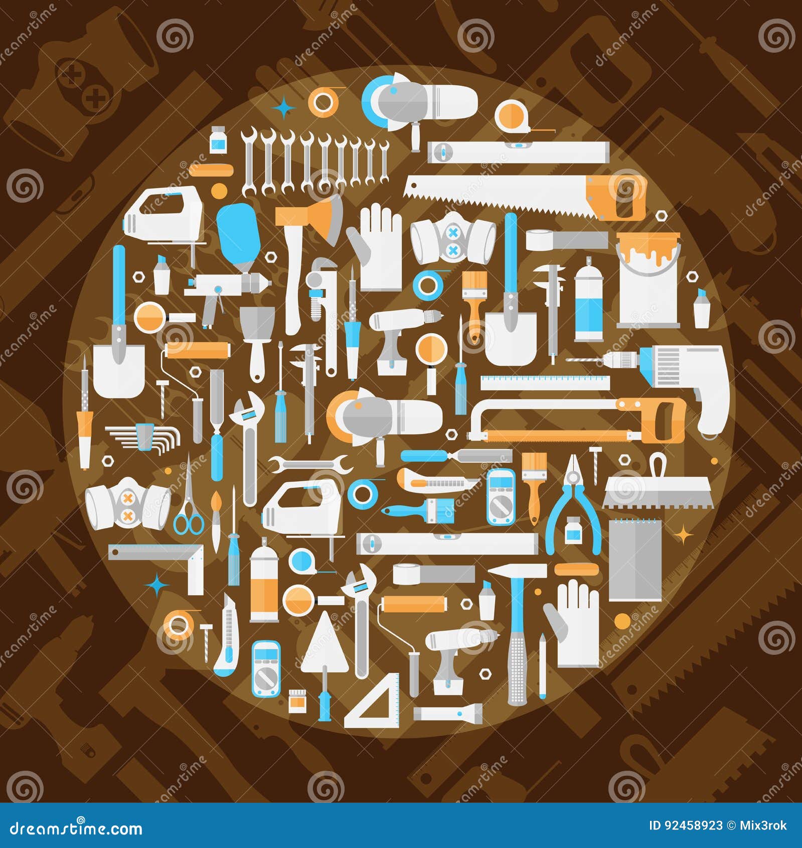 Hand Tools Icon Set , Flat Design , Eps10 Vector Format Stock Vector ...