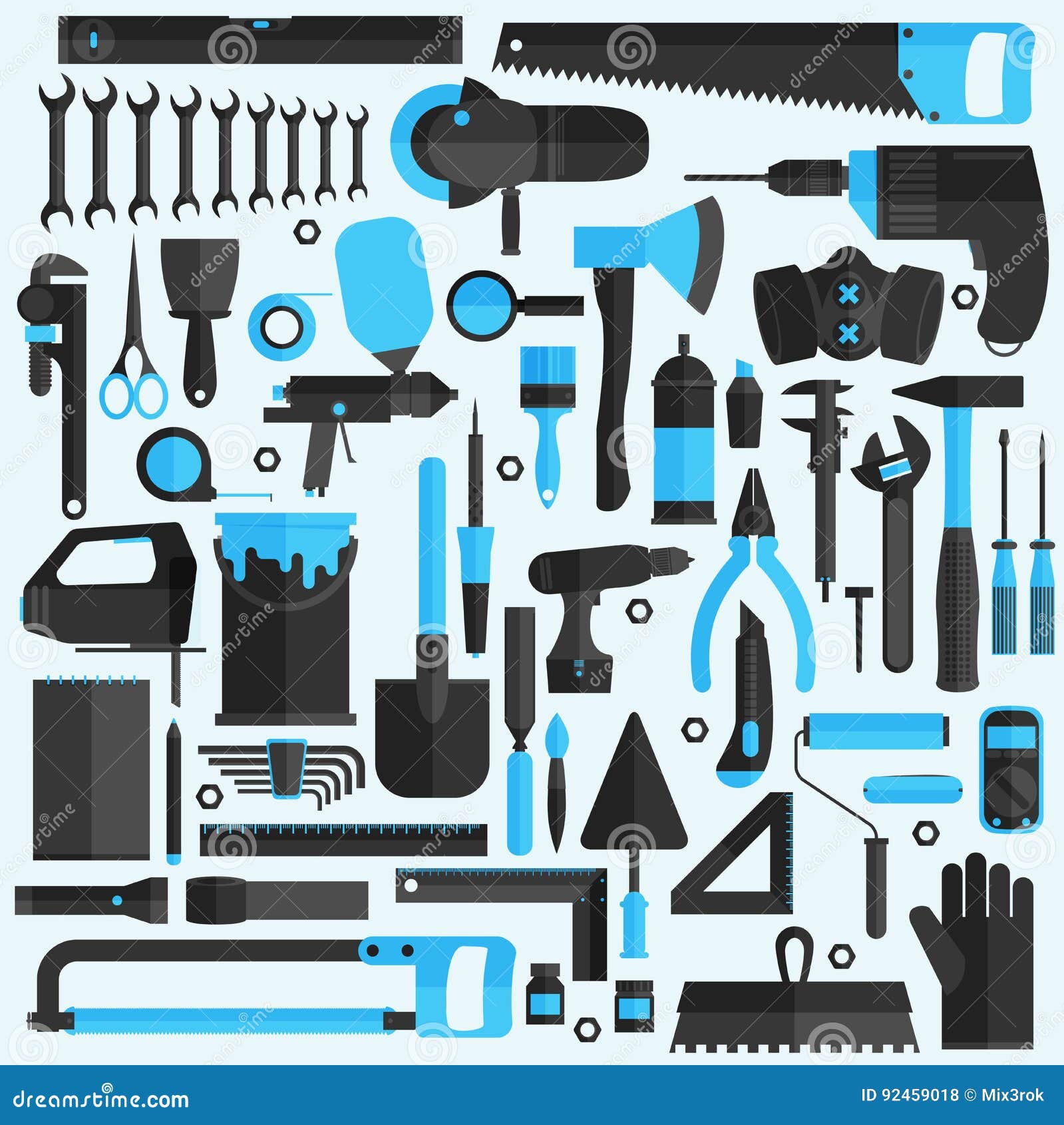 Hand Tools Icon Set , Flat Design , Eps10 Vector Format Stock Vector ...