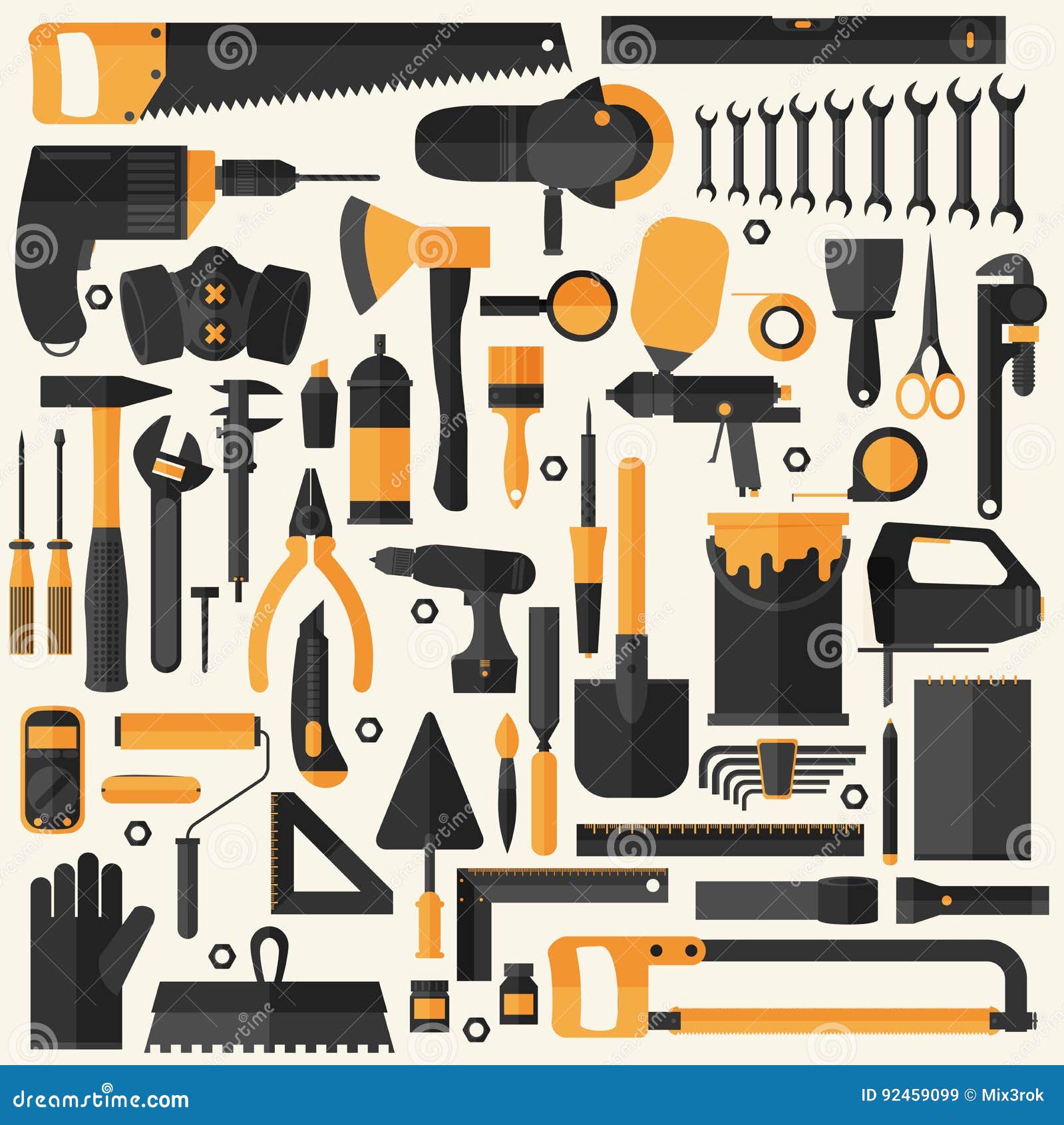 Hand Tools Icon Set , Flat Design , Eps10 Vector Format Stock Vector ...