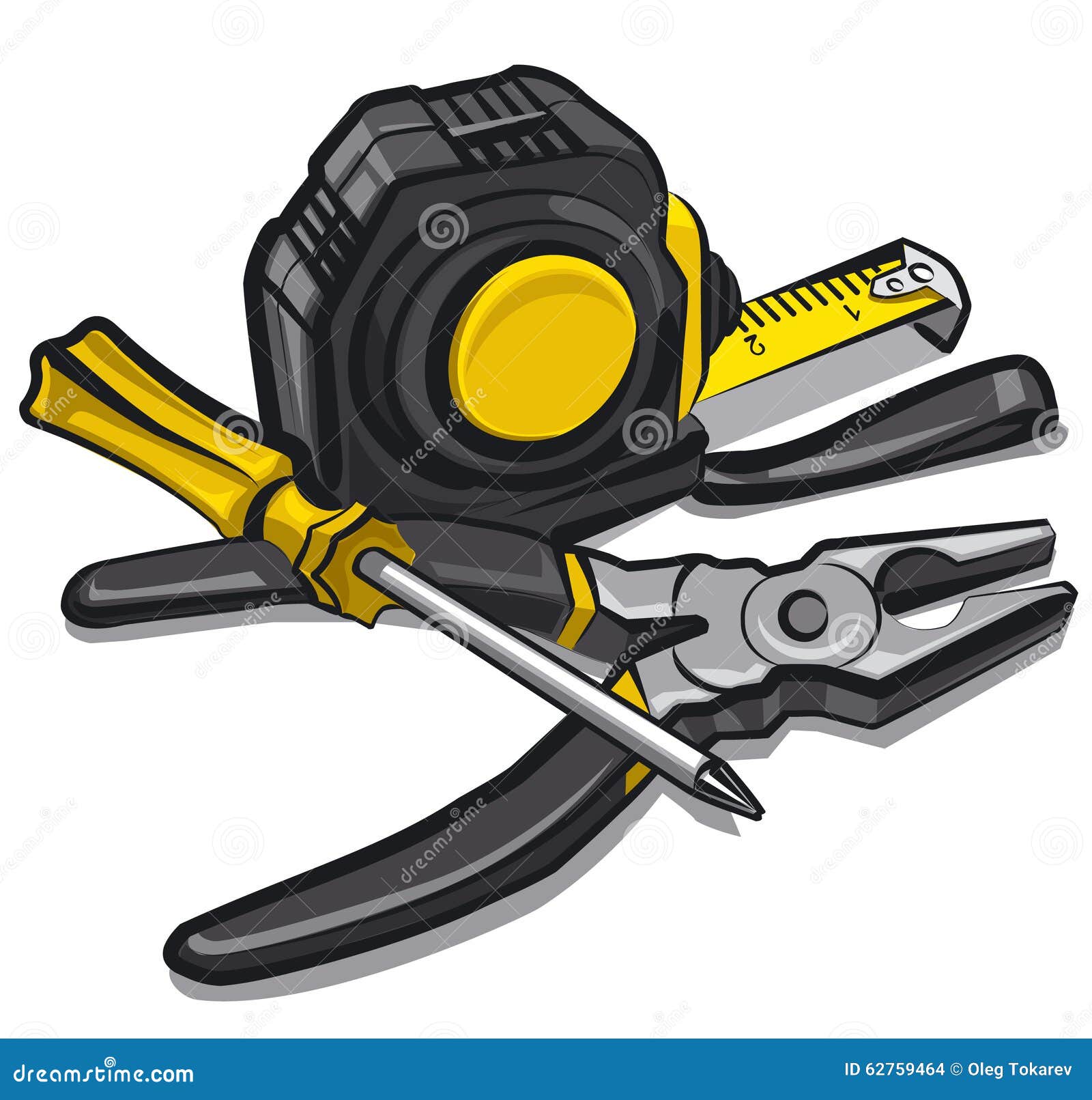 Hand tools stock illustration. Illustration of rule, foot - 62759464
