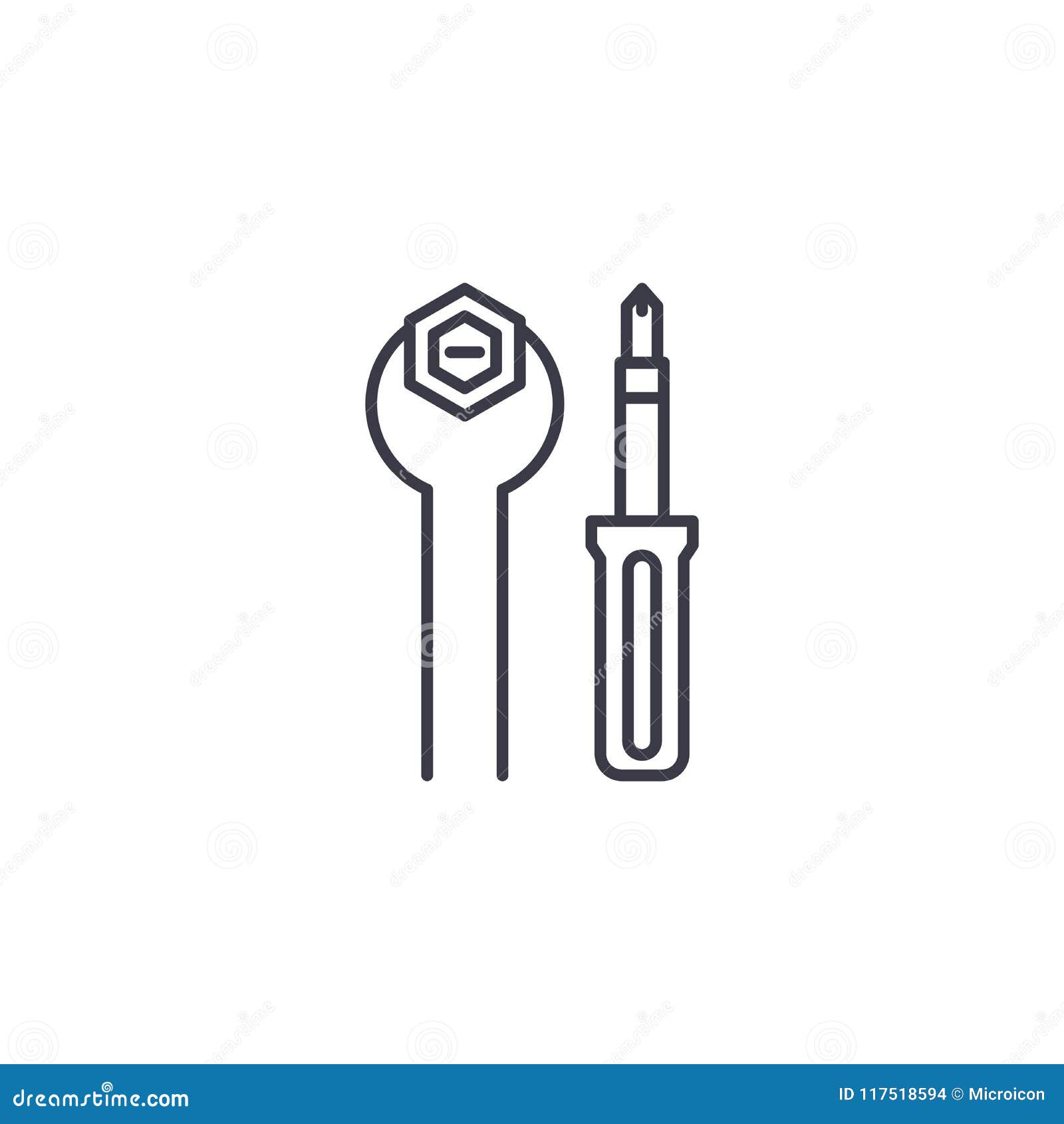 Hand Tools Linear Icon Concept. Hand Tools Line Vector Sign, Symbol ...