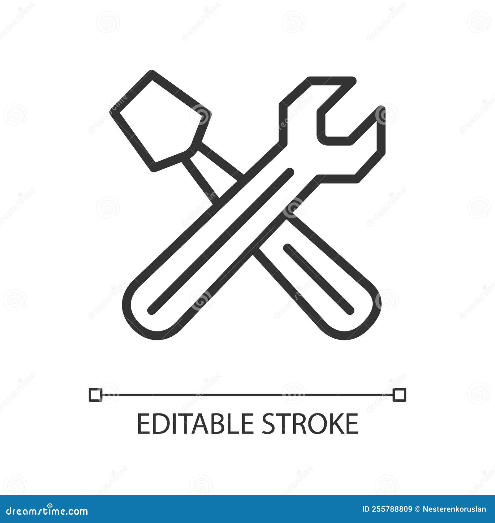 Hand tools linear icon stock vector. Illustration of isolated - 255788809