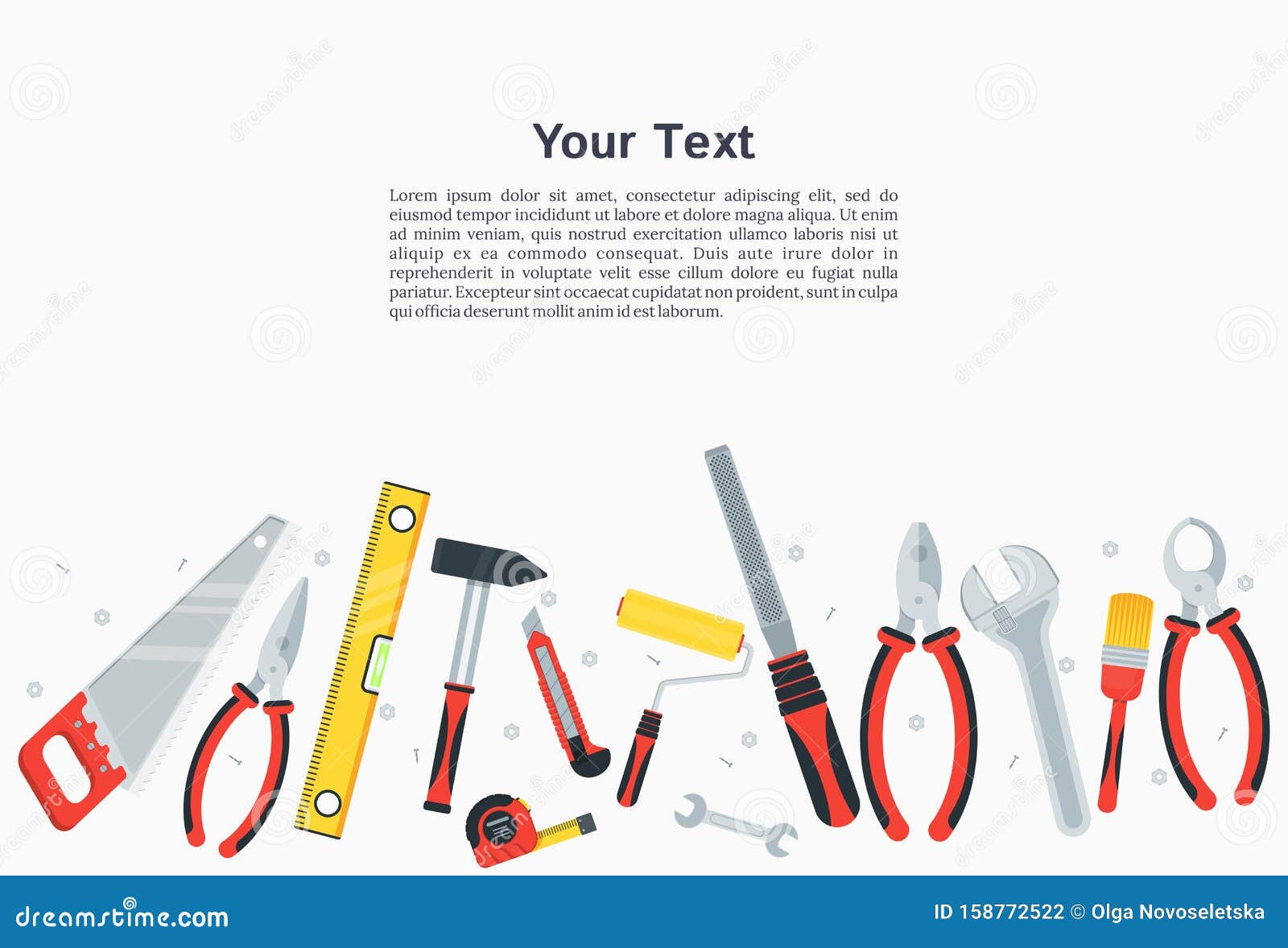 Hand Tools and Power Tools on a White Background. T Stock Vector ...