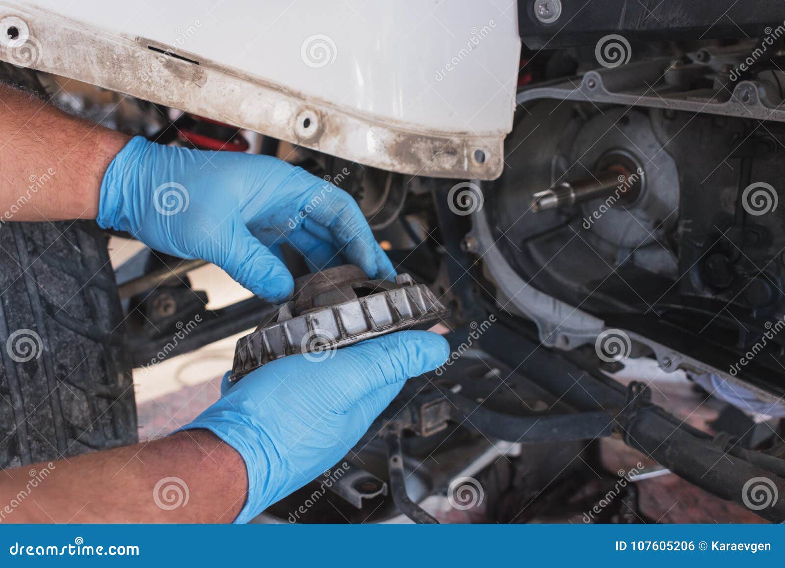 Professional Mechanic Repair and Modifications To ATV Stock Photo ...