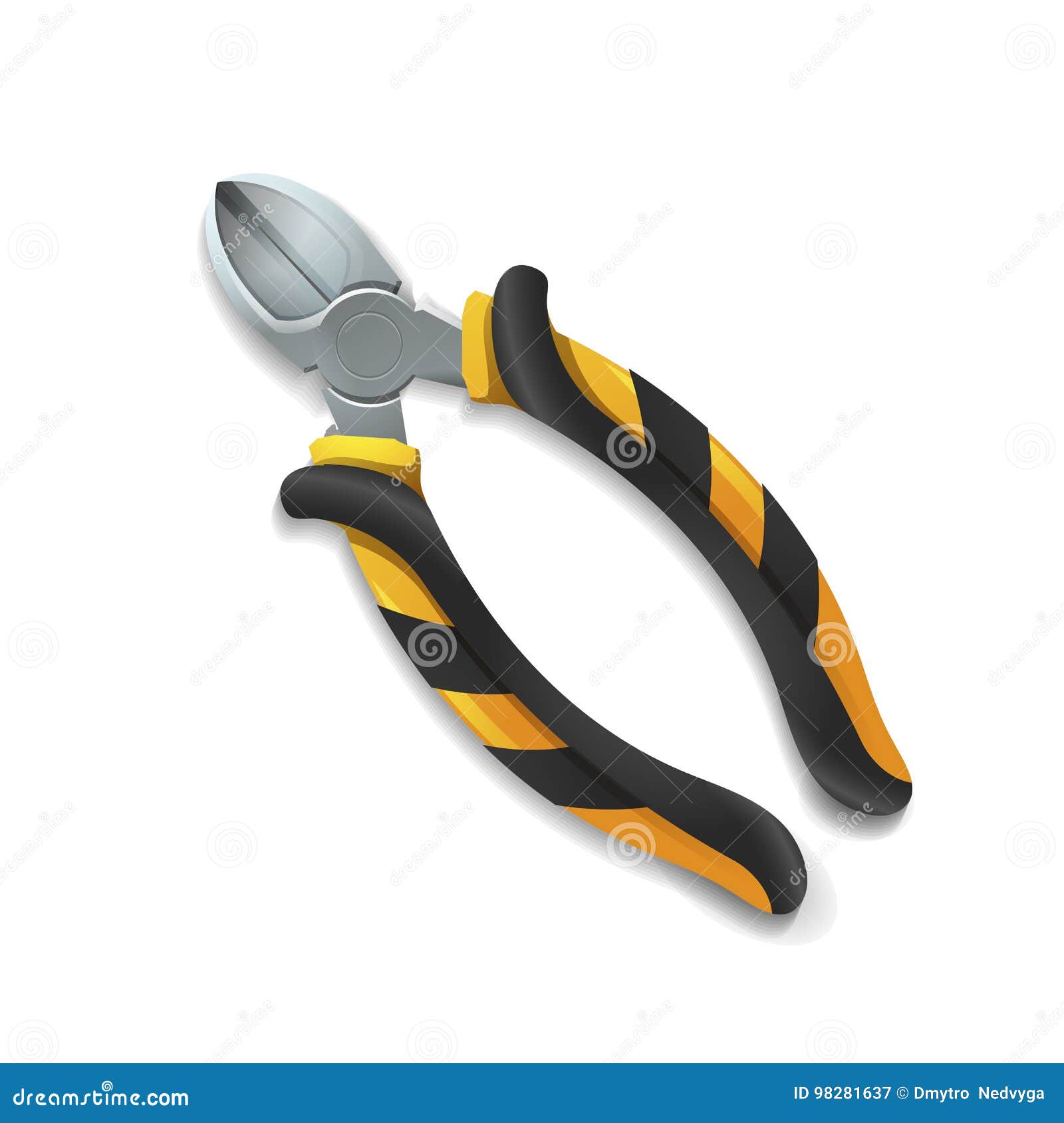 Hand Tools for Repair and Construction. Realistic Wire Cutters on White ...