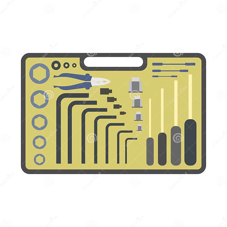 Hand Tools Set, Flat Design Stock Vector - Illustration of shop, panel ...