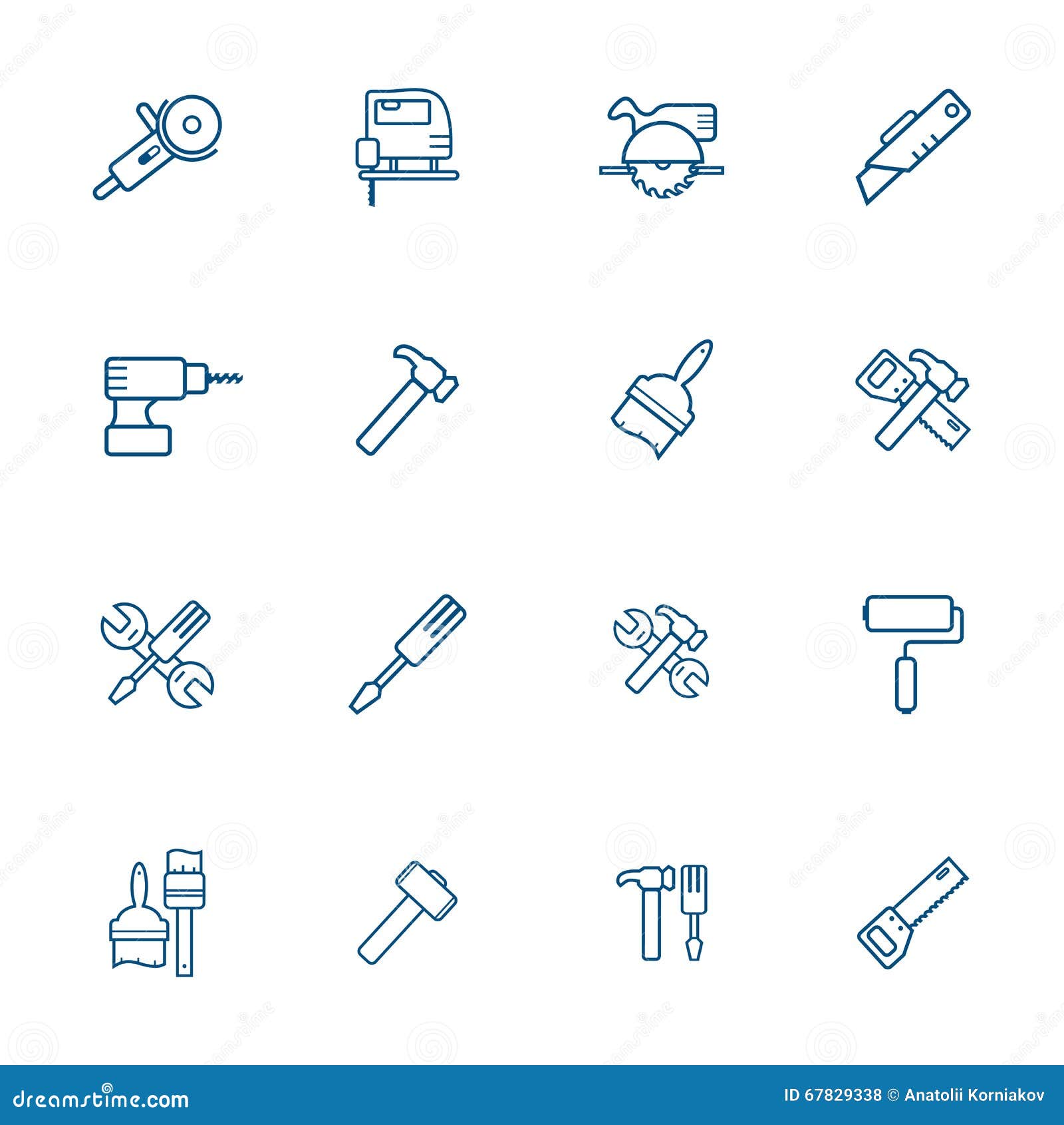 Hand tools stock vector. Illustration of power, tools - 67829338