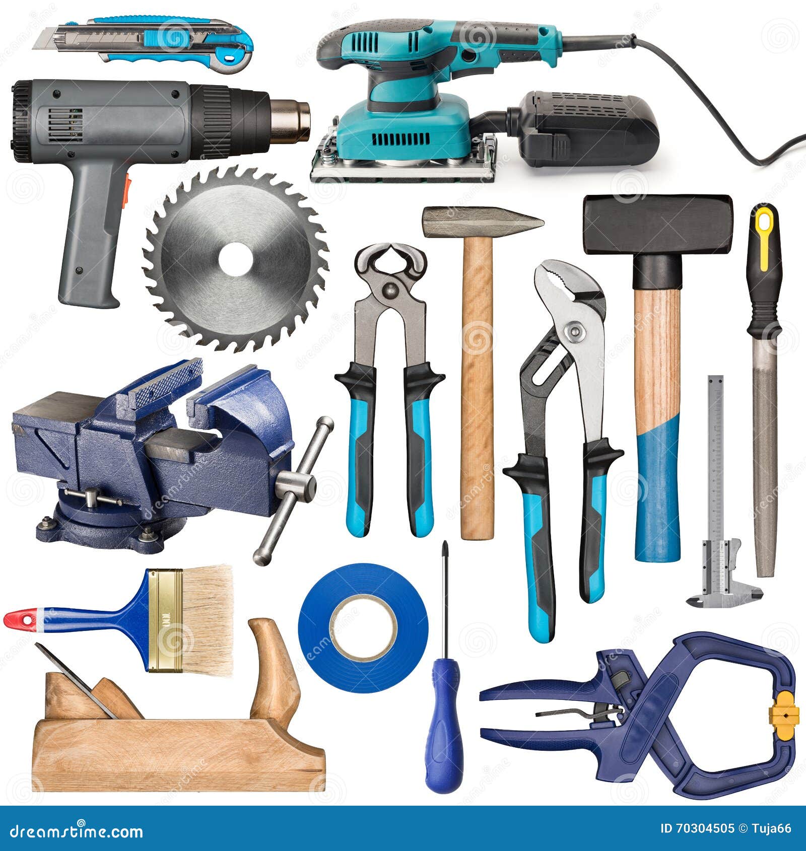 Hand tools set stock image. Image of blade, industry - 70304505