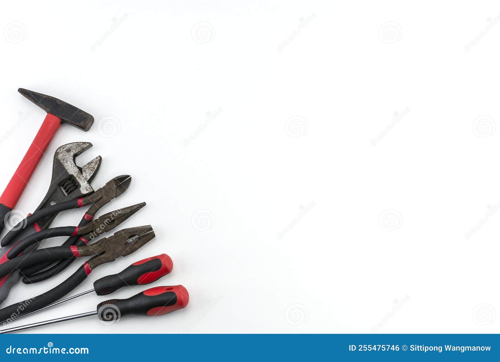 Hand Tools on a White Background. Stock Photo - Image of ...