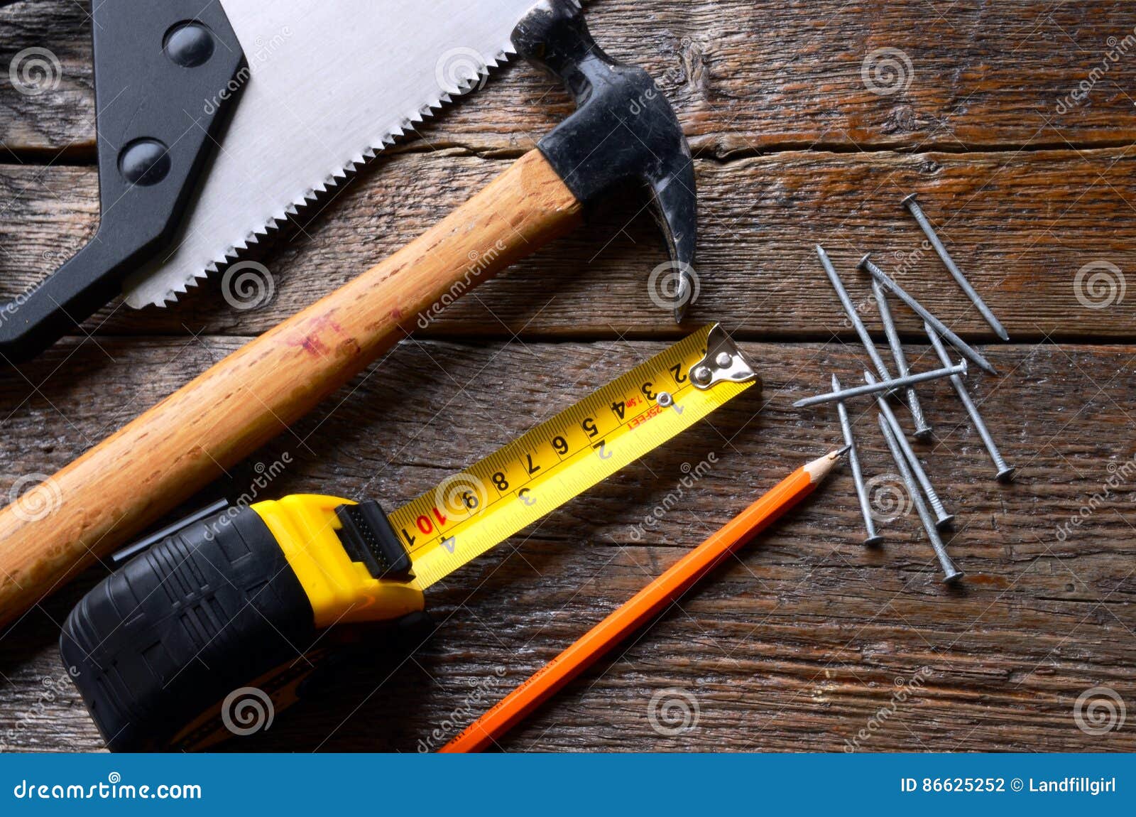 Hand Tools and Work Bench Background Stock Photo - Image of paper ...