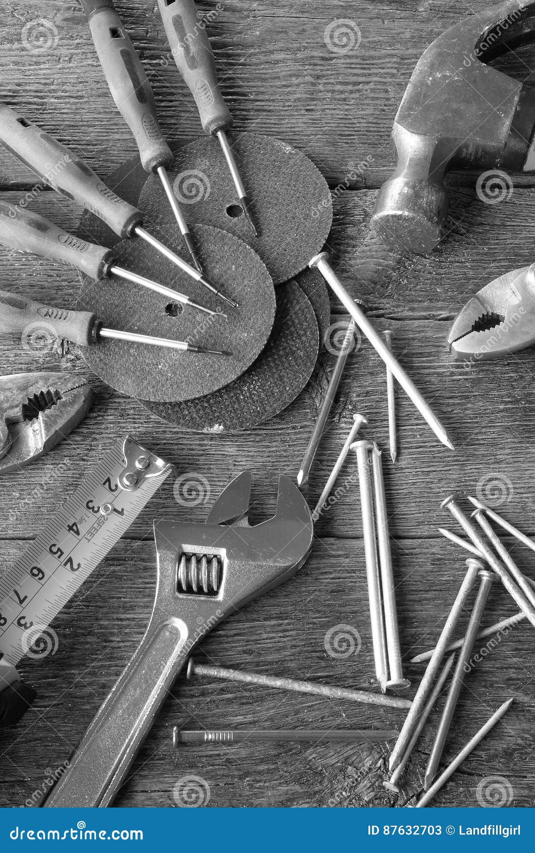 Hand Tools and Work Bench Background Stock Image - Image of hand, small ...