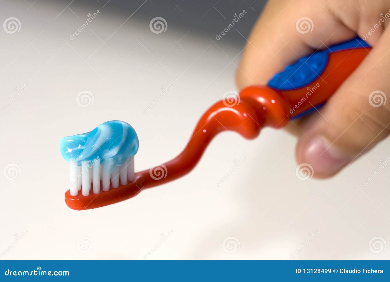 Hand with toothbrush stock image. Image of clean, oral - 13128499